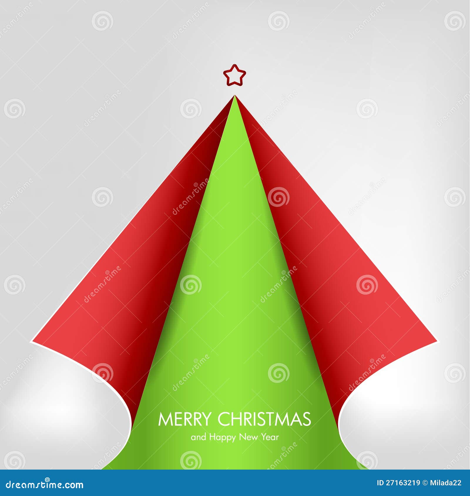 Christmas Tree from Curled Corner Paper Stock Vector - Illustration of ...