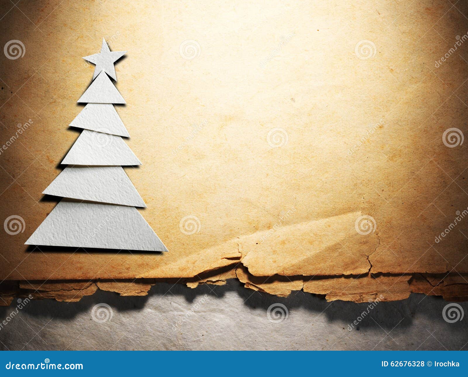 Christmas Tree Cut Out from Paper Stock Photo - Image of holiday ...