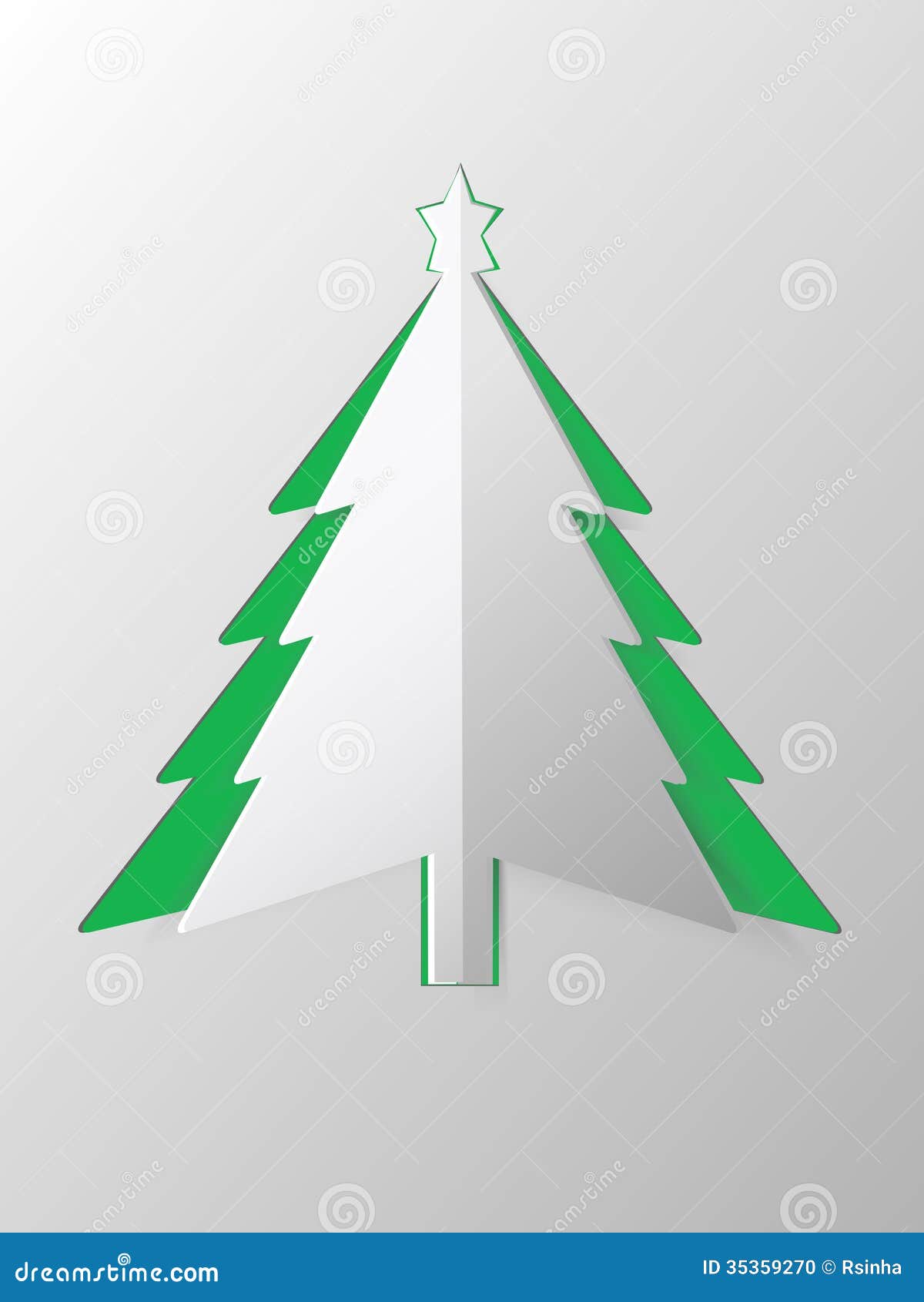 Christmas Tree Cut Out Paper Vector Stock Vector - Illustration of ...