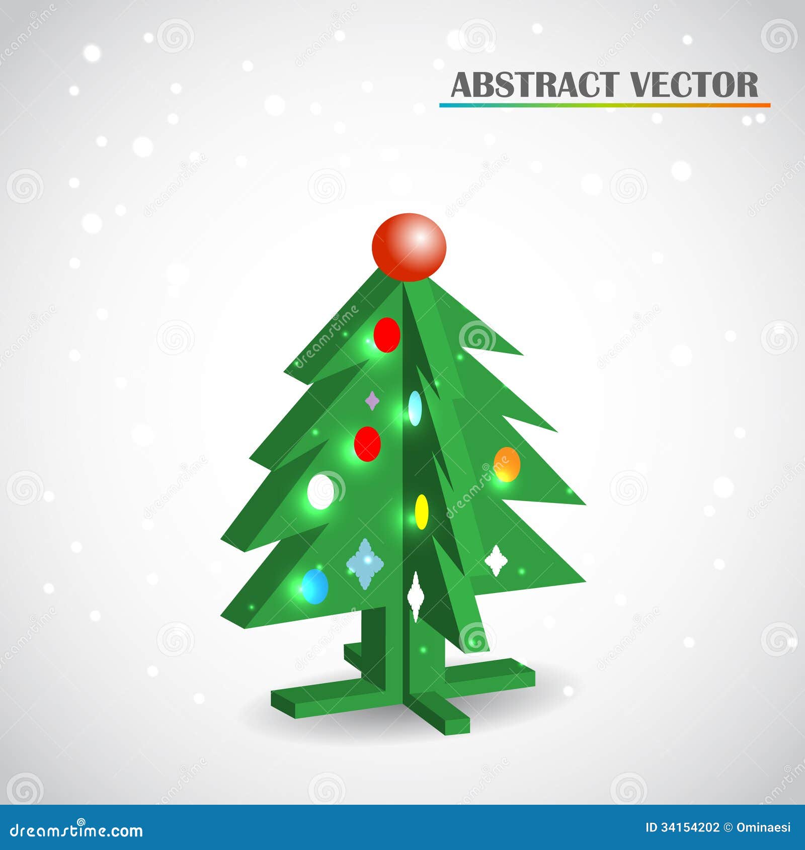 Christmas tree 3d vector stock vector. Illustration of paper - 34154202