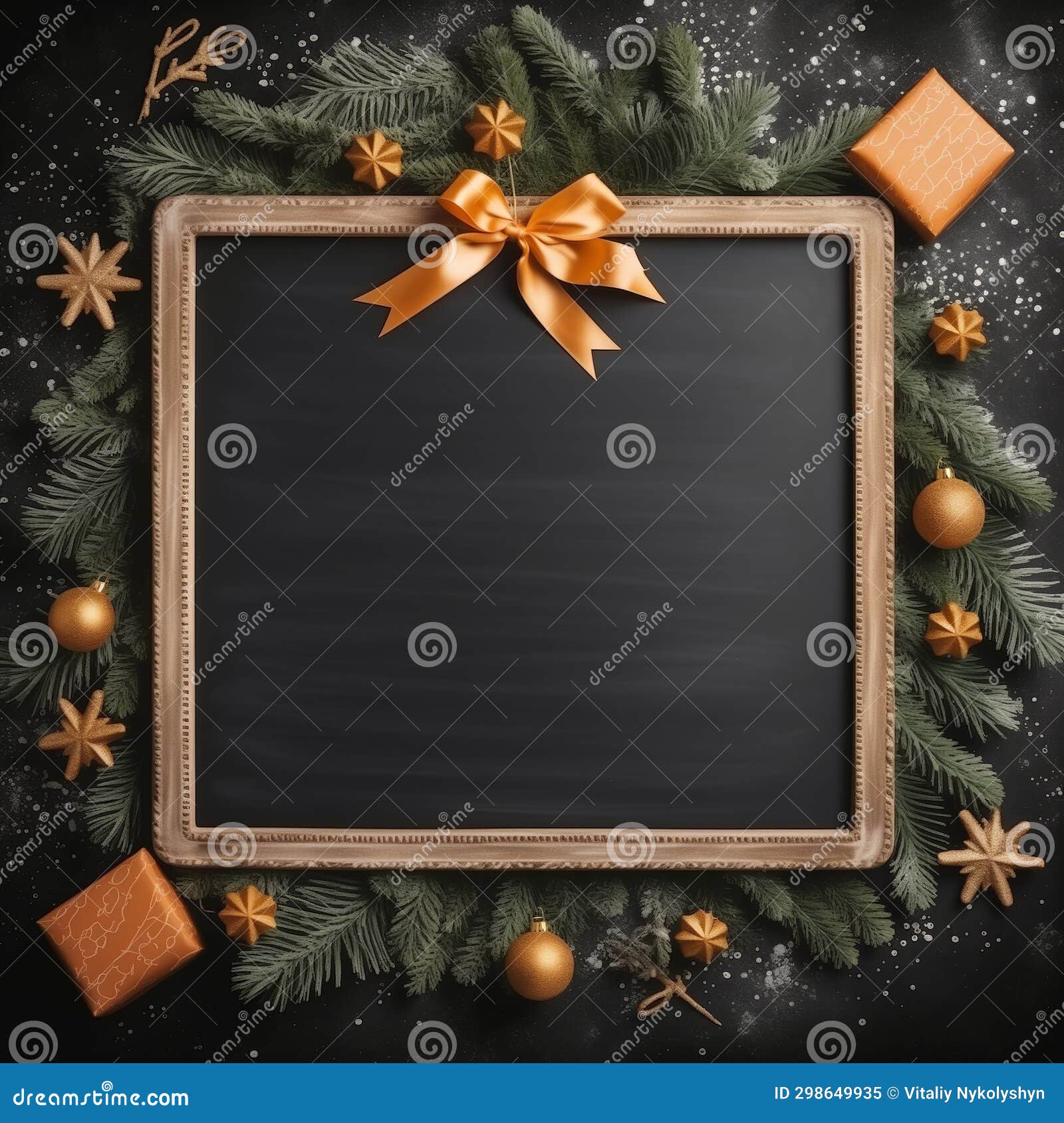 Christmas decorated frame stock image. Image of poster - 298649935