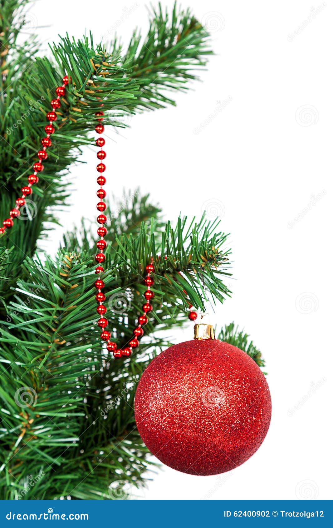 Christmas Tree Decorated Red Balls Stock Photo - Image of noel, holiday ...
