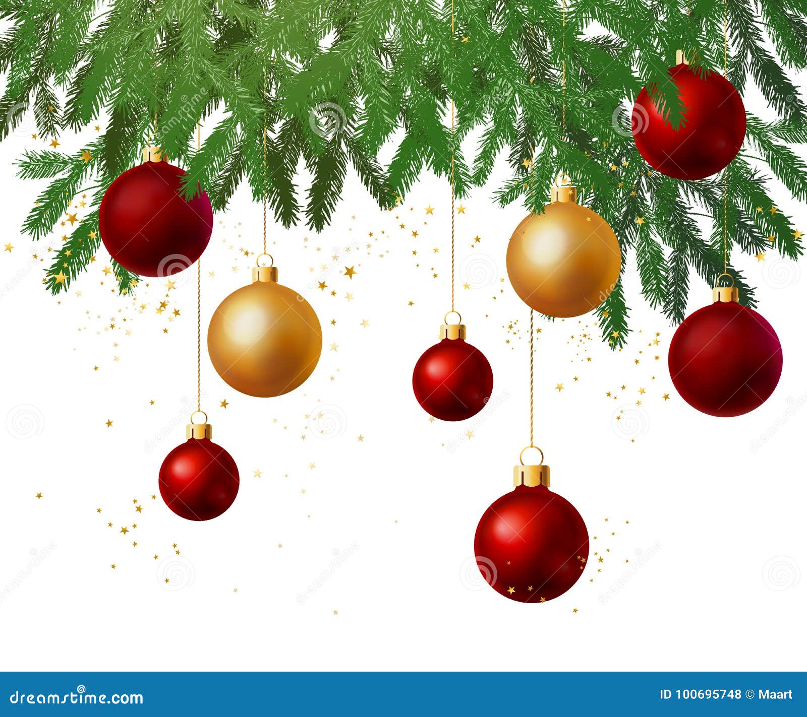 Christmas Tree Decoration Background Stock Vector - Illustration of ...