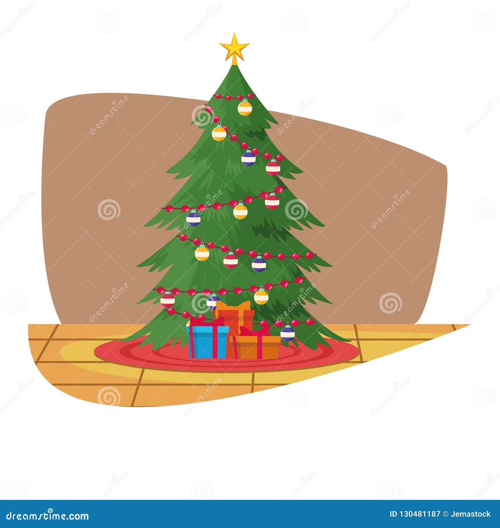 Christmas tree decoration stock vector. Illustration of beautiful ...