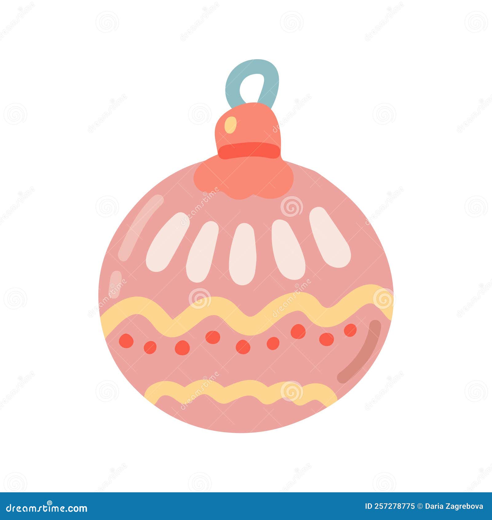 Christmas Tree Decoration in the Form of Ball, Vector Flat Illustration ...