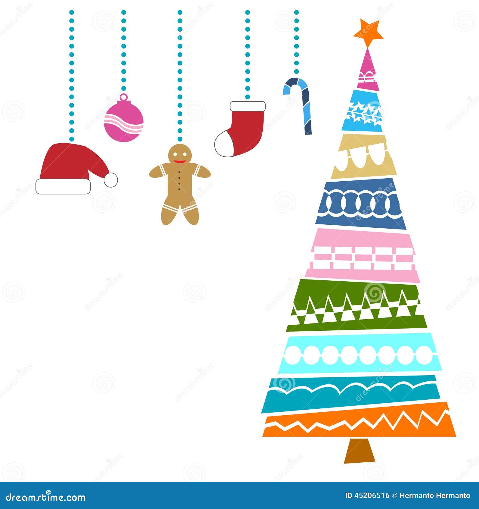 Christmas Tree and Decoration Stock Vector - Illustration of holiday ...