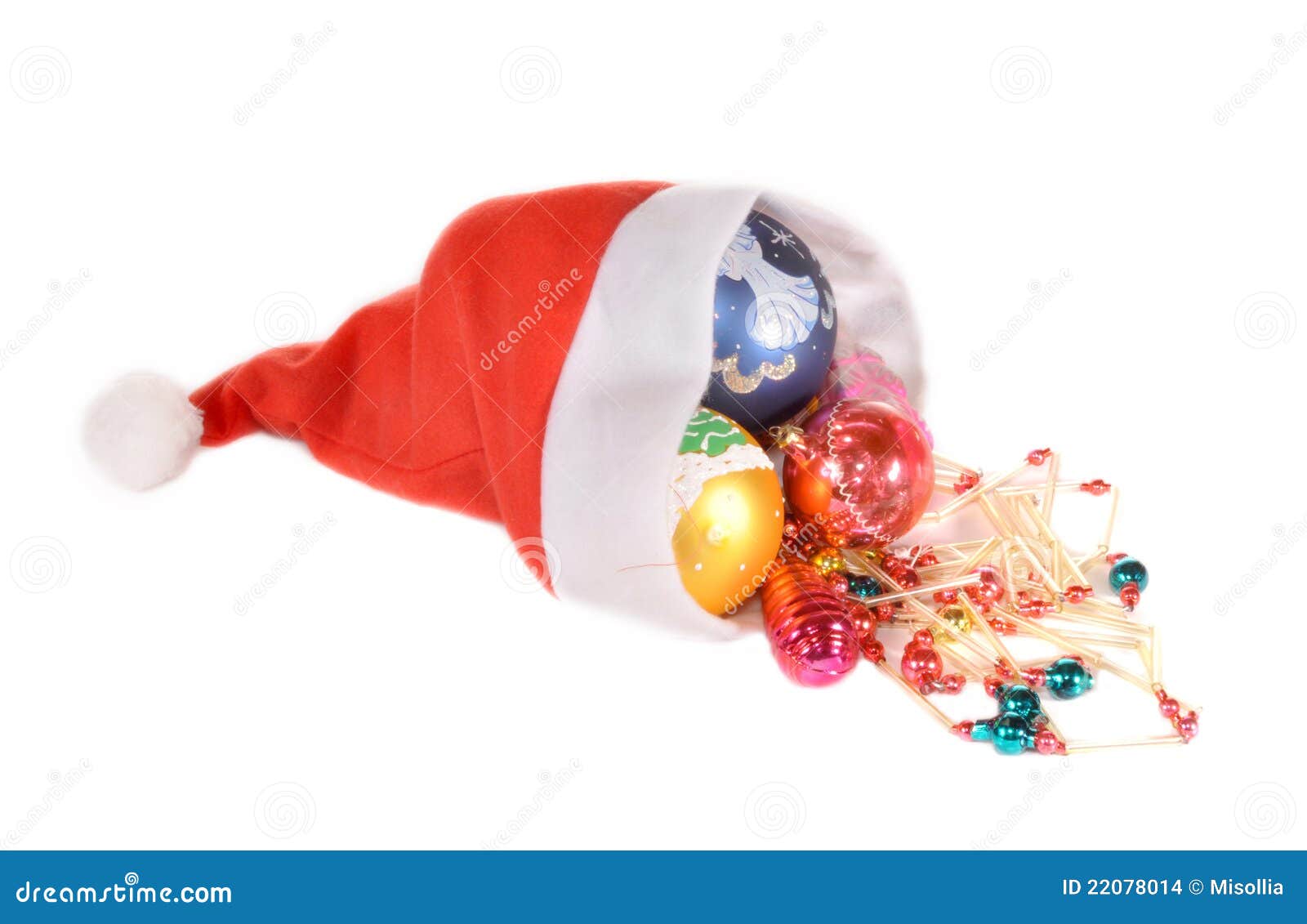 Christmas-tree Decorations in a Cap Stock Photo - Image of shine ...
