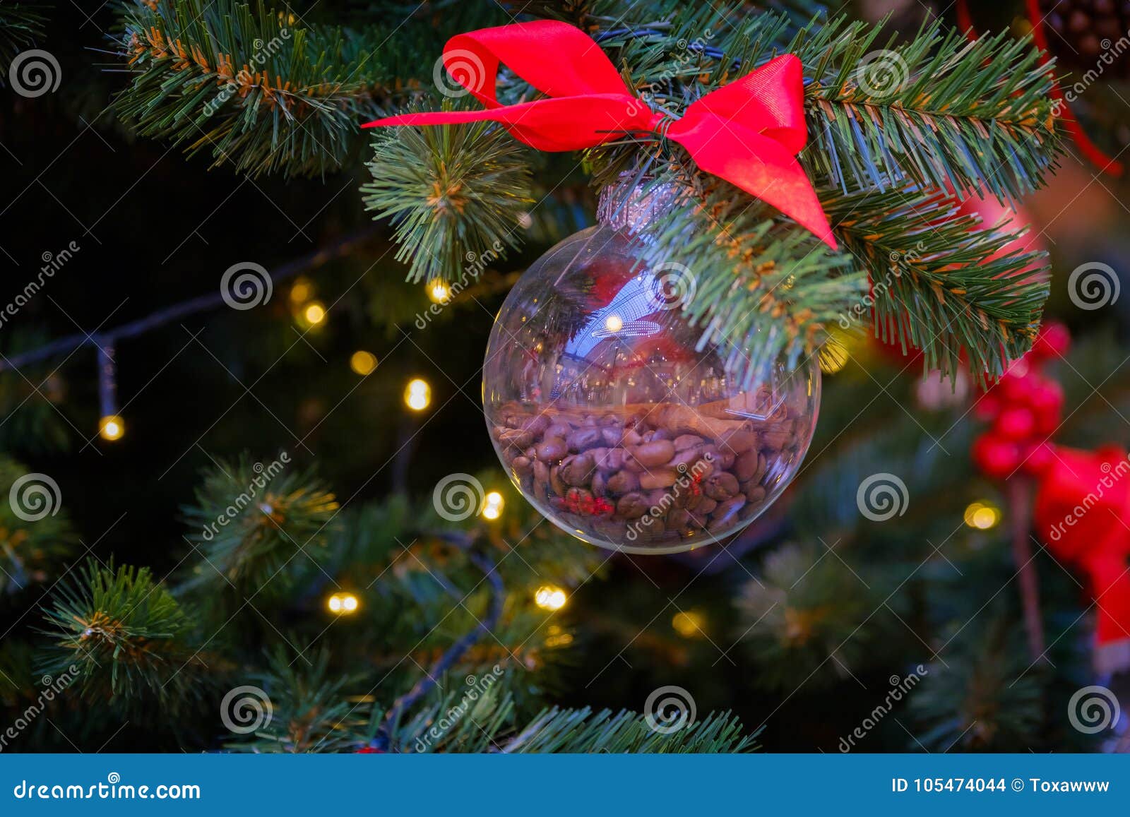 Christmas Tree Decorations Macro Stock Photo - Image of xmas, decorated ...