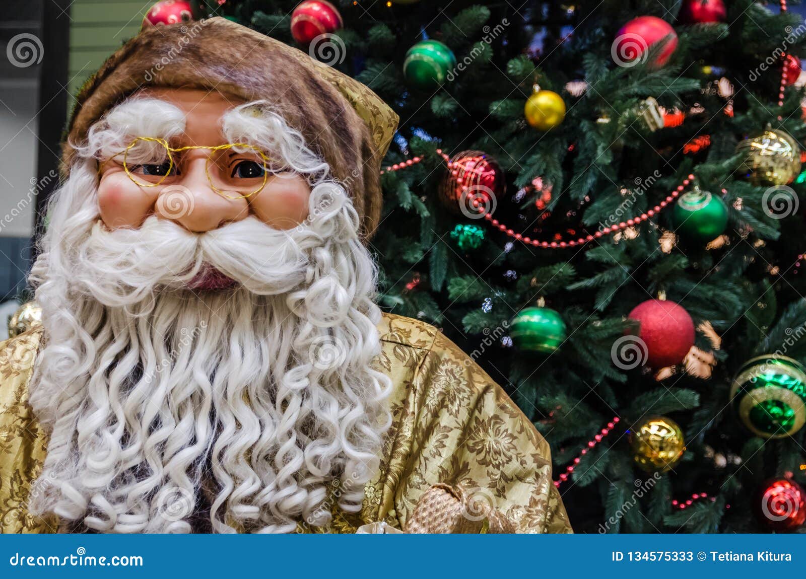 Christmas Tree, Christmas Decorations and Santa Claus Stock Image ...