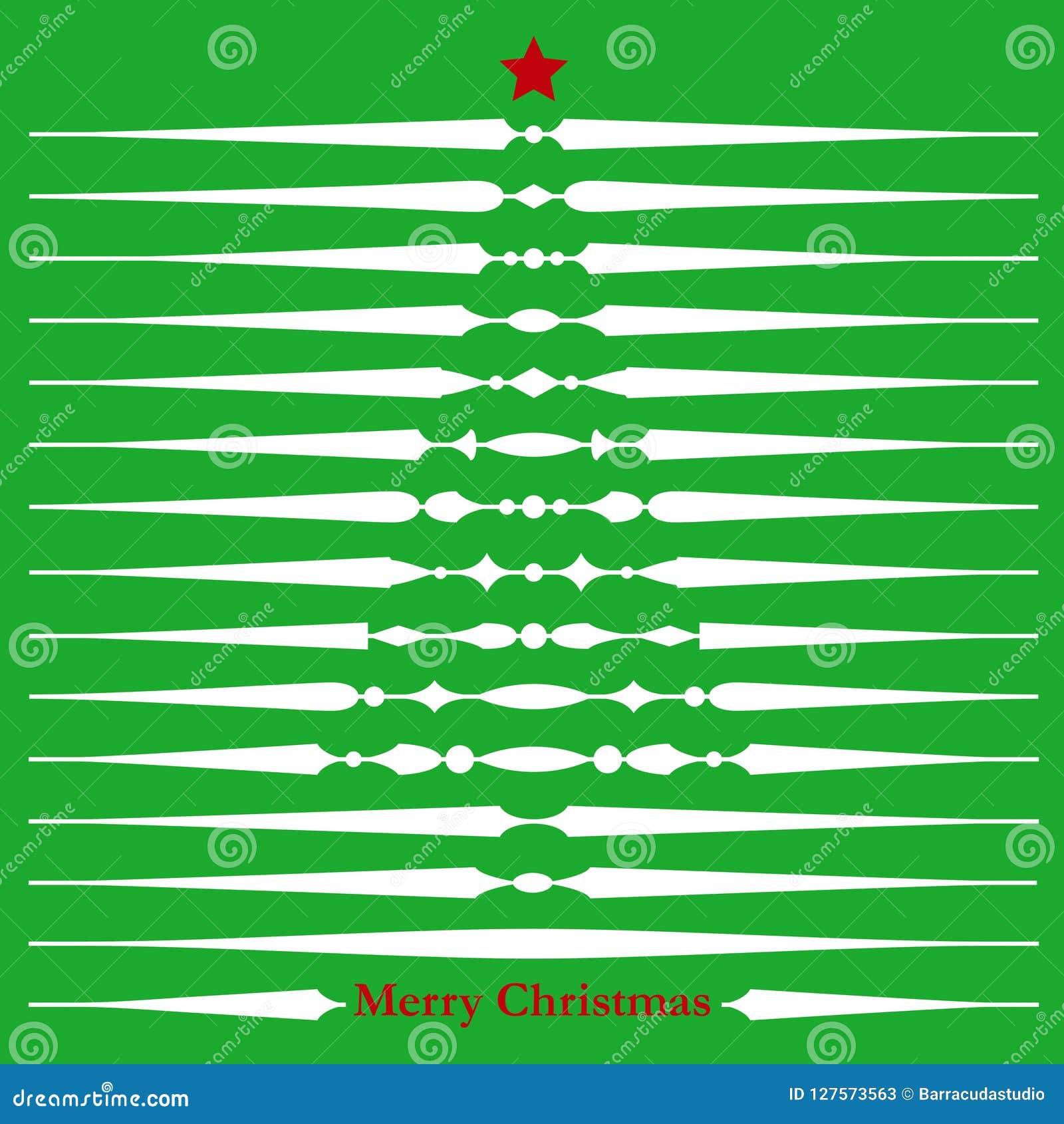 Christmas Tree from Decorative Lines. Merry Christmas. Stock Vector ...
