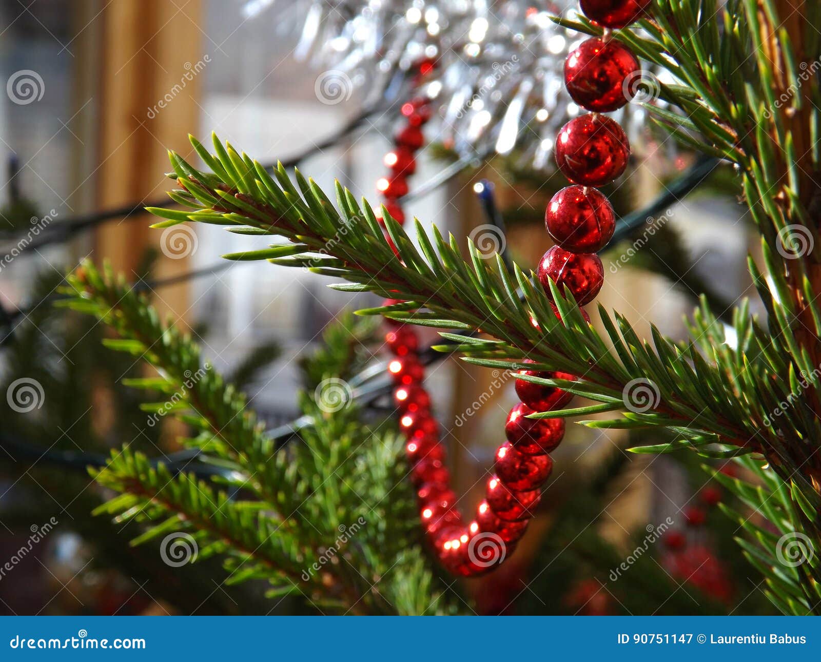 Christmas tree detail stock image. Image of evergreen - 90751147