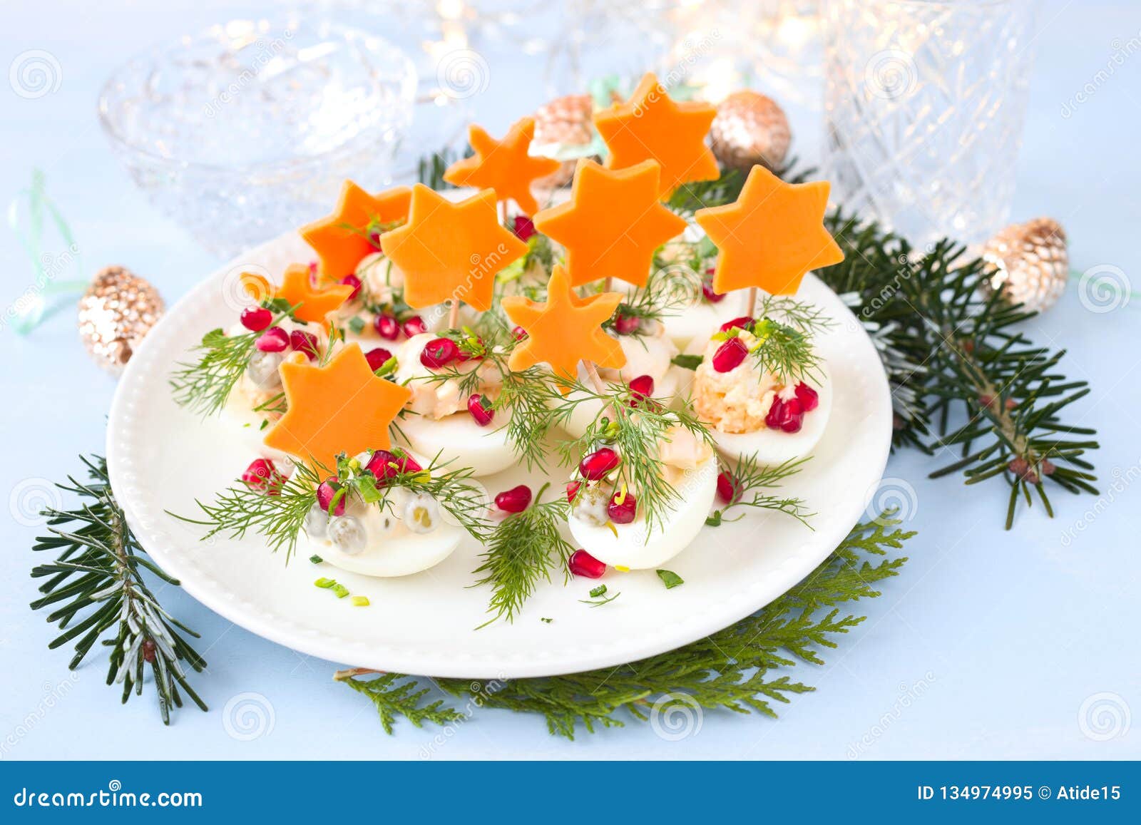 Christmas Tree Deviled Eggs. Stock Image - Image of decorated ...