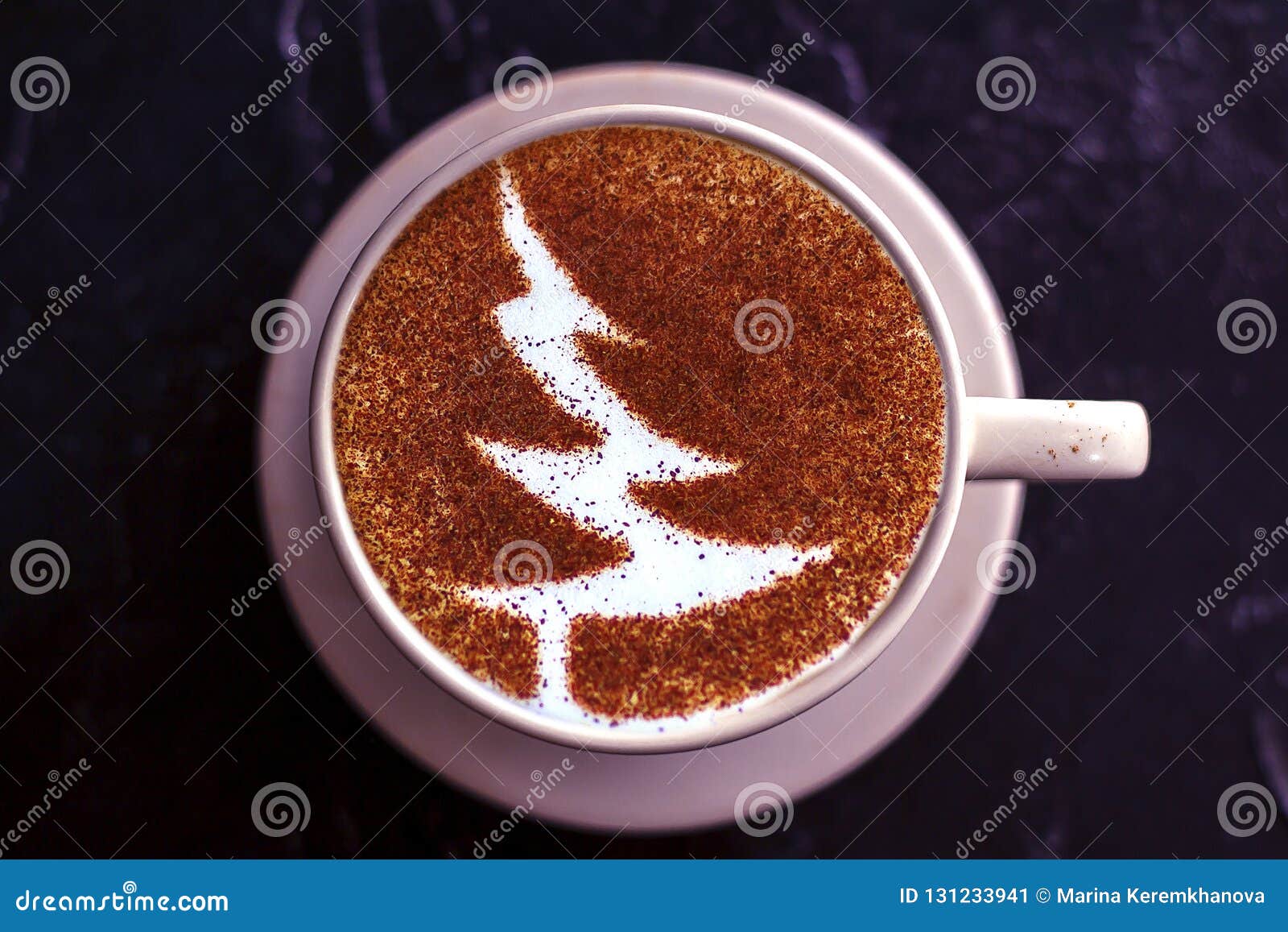 Christmas Tree ,drawing Coffee Cup Stock Image - Image of creative ...