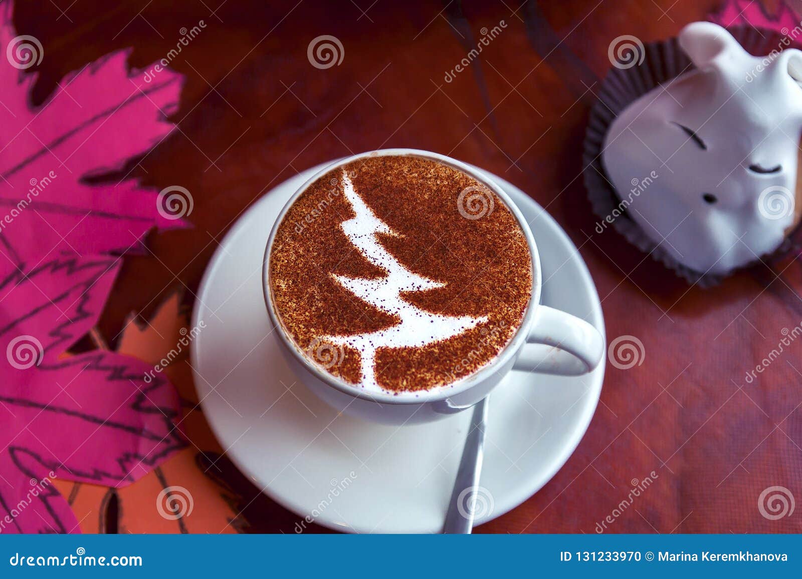 Christmas Tree ,drawing Coffee Cup Stock Photo - Image of view, holiday ...