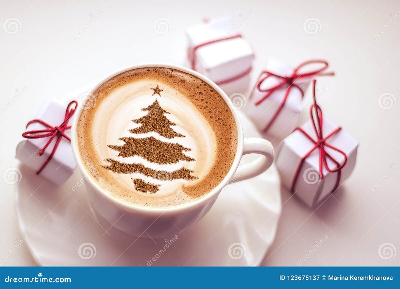 Coffee Cup with Christmas Tree Stock Image - Image of symbol, tree ...