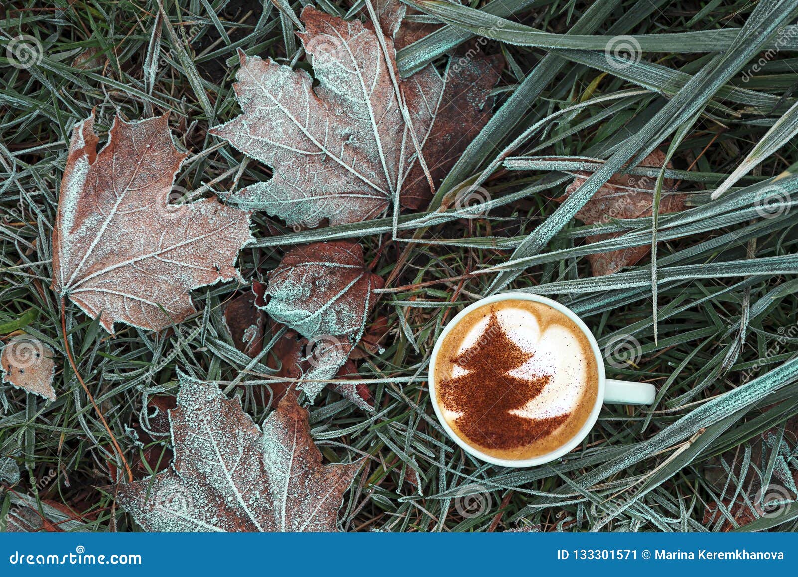 Coffee Cup and Christmas Tree Stock Image - Image of christmas, tree ...