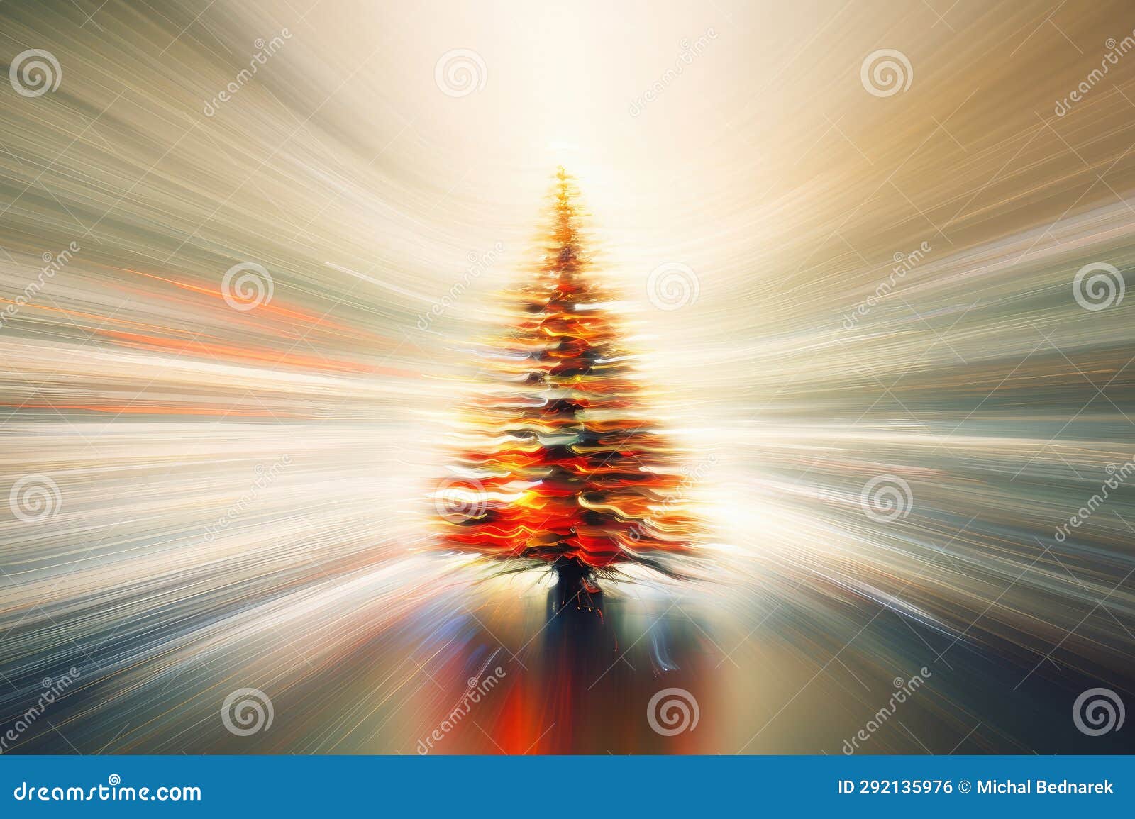 Christmas Tree in Dynamic Light Painting Technique, Motion Blur Stock ...