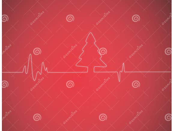 Christmas Tree Electrocardiogram Stock Vector - Illustration of care ...