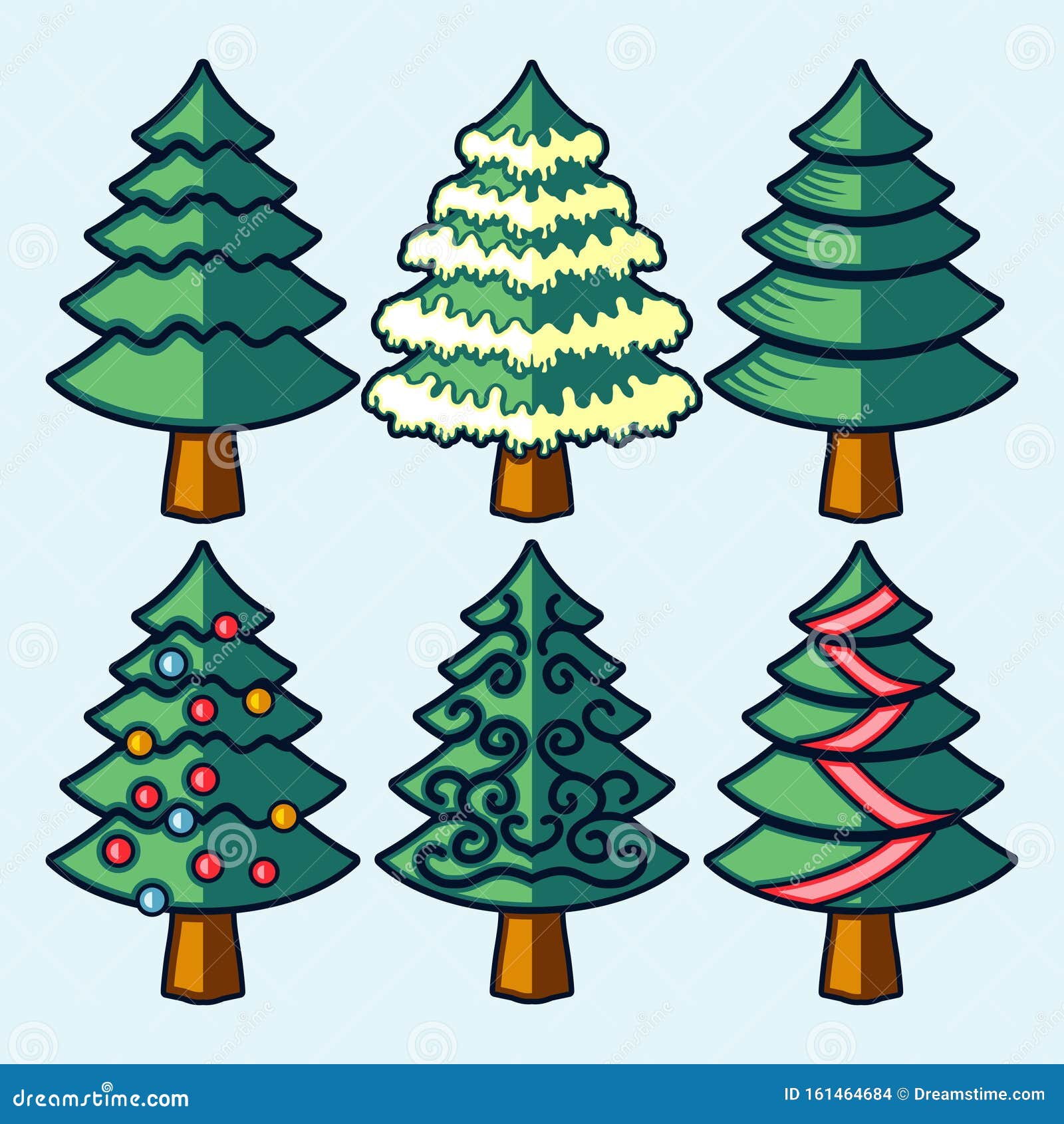 Christmas Tree Element Pack Vector Stock Illustration - Illustration of ...