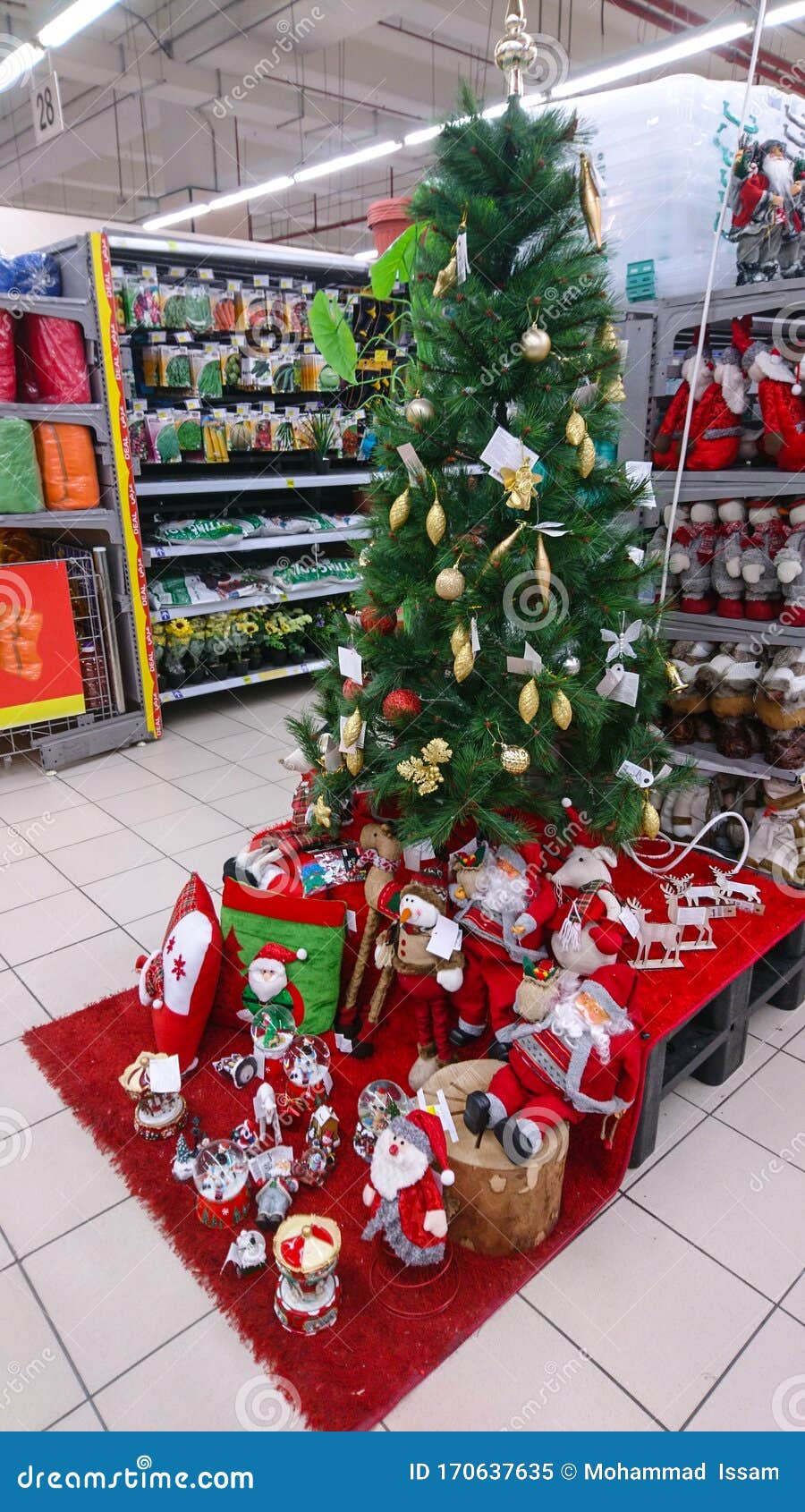 Christmas tree in market editorial image. Image of magic - 170637635