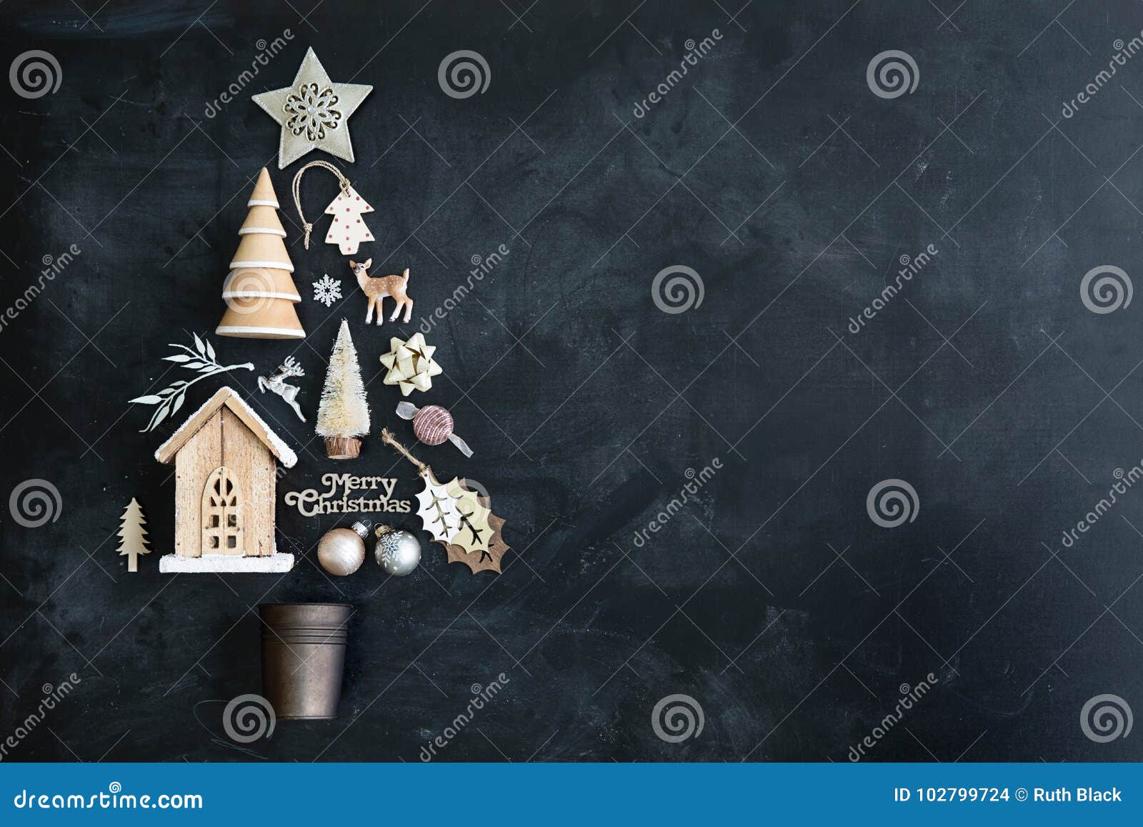 Christmas tree flat lay stock photo. Image of decor - 102799724
