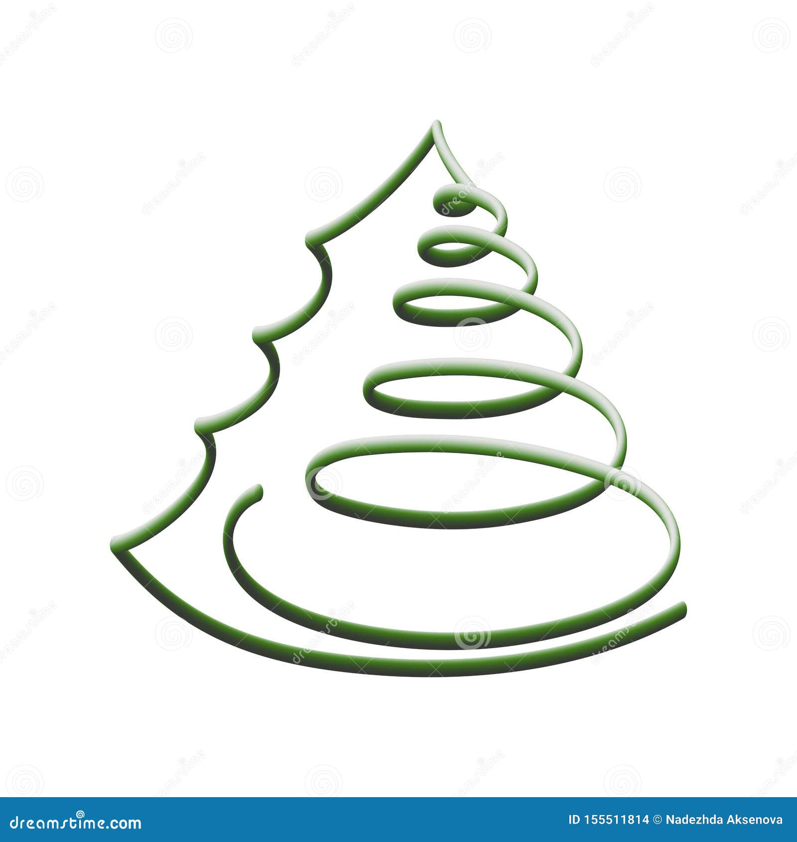 Christmas Tree in the Form of a Volume Spiral . Vector Stock ...