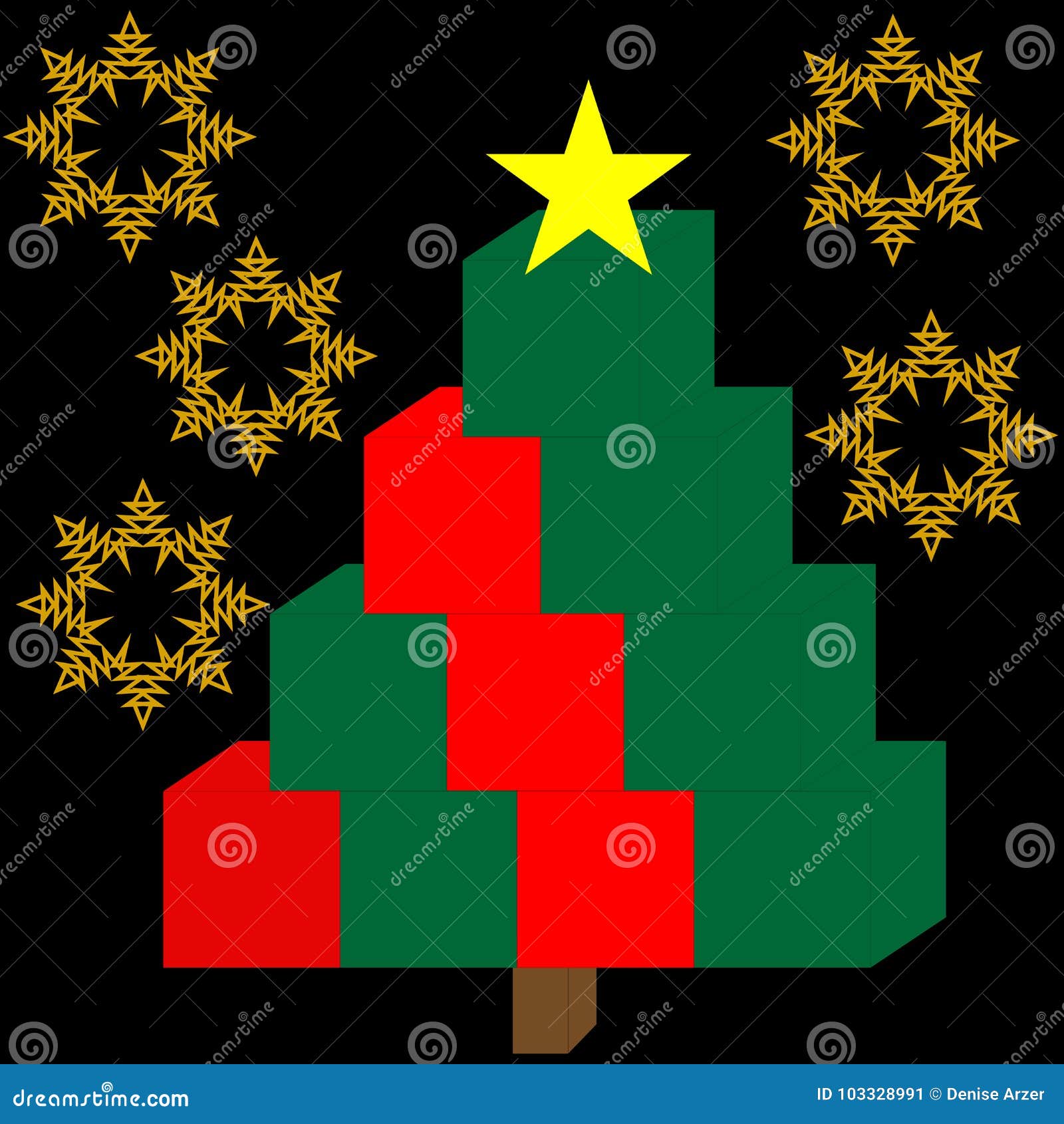 Tree with cubes. stock illustration. Illustration of symbol - 103328991