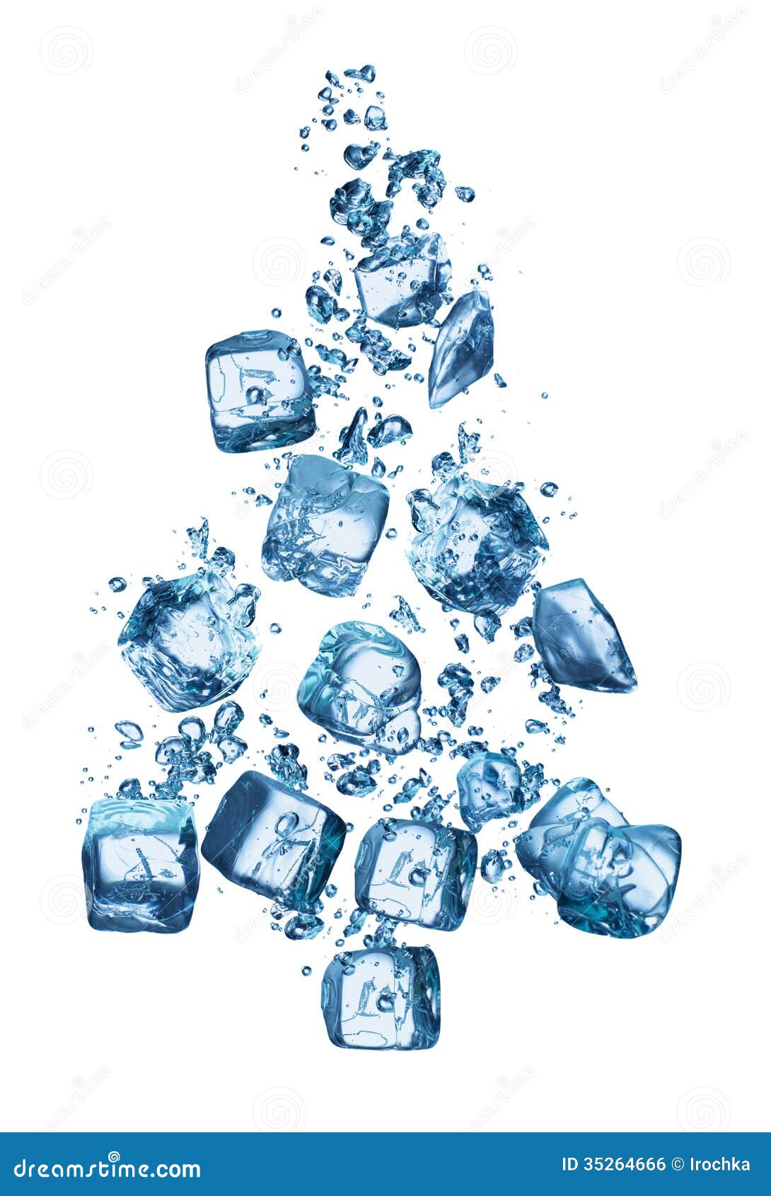 Christmas Tree Forming Ice Cubes Stock Photo - Image of season, macro ...