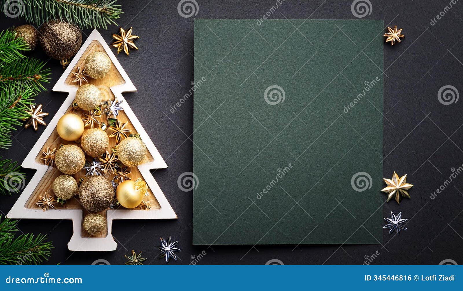 Christmas Tree Frame and Card Stock Illustration - Illustration of ...