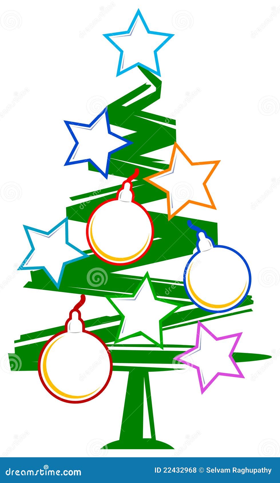 Christmas tree with frames stock illustration. Illustration of branch ...