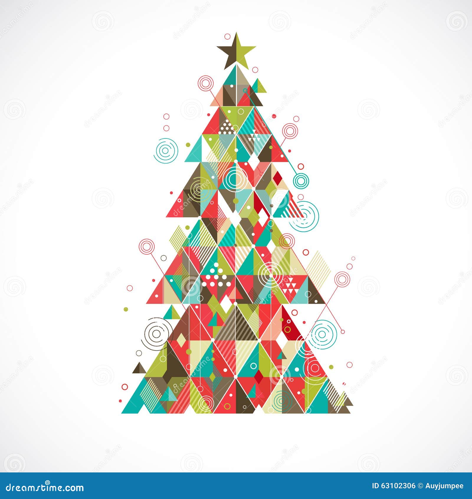 Christmas Tree with Geometric Graphic Decorate Stock Vector ...