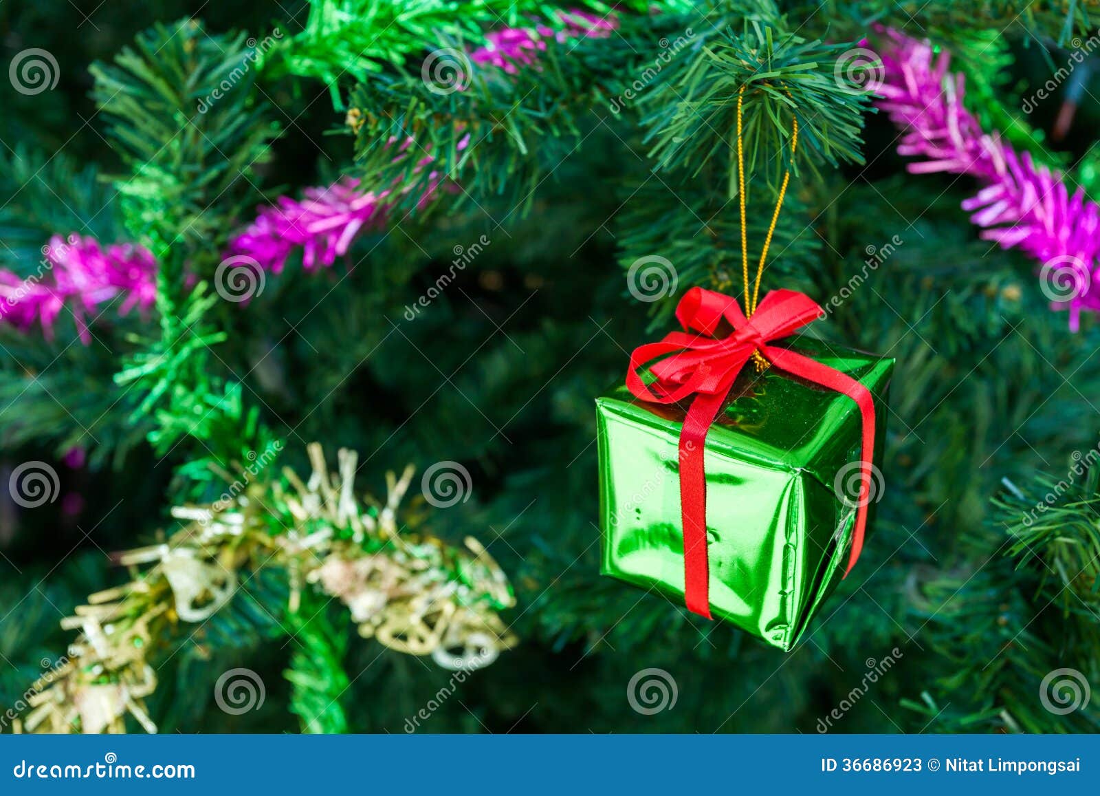 Christmas Tree and Gift Box Stock Image - Image of paper, decoration ...