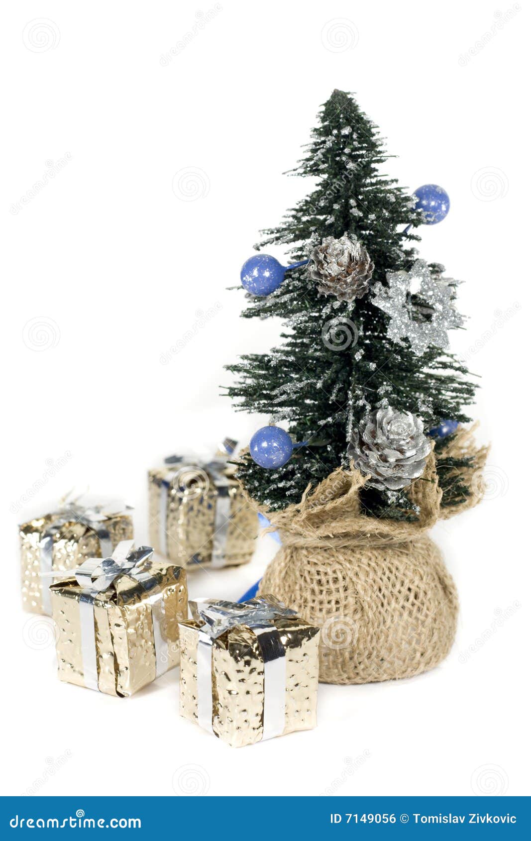 Christmas Tree with Gift Box Stock Photo - Image of winter, gift: 7149056