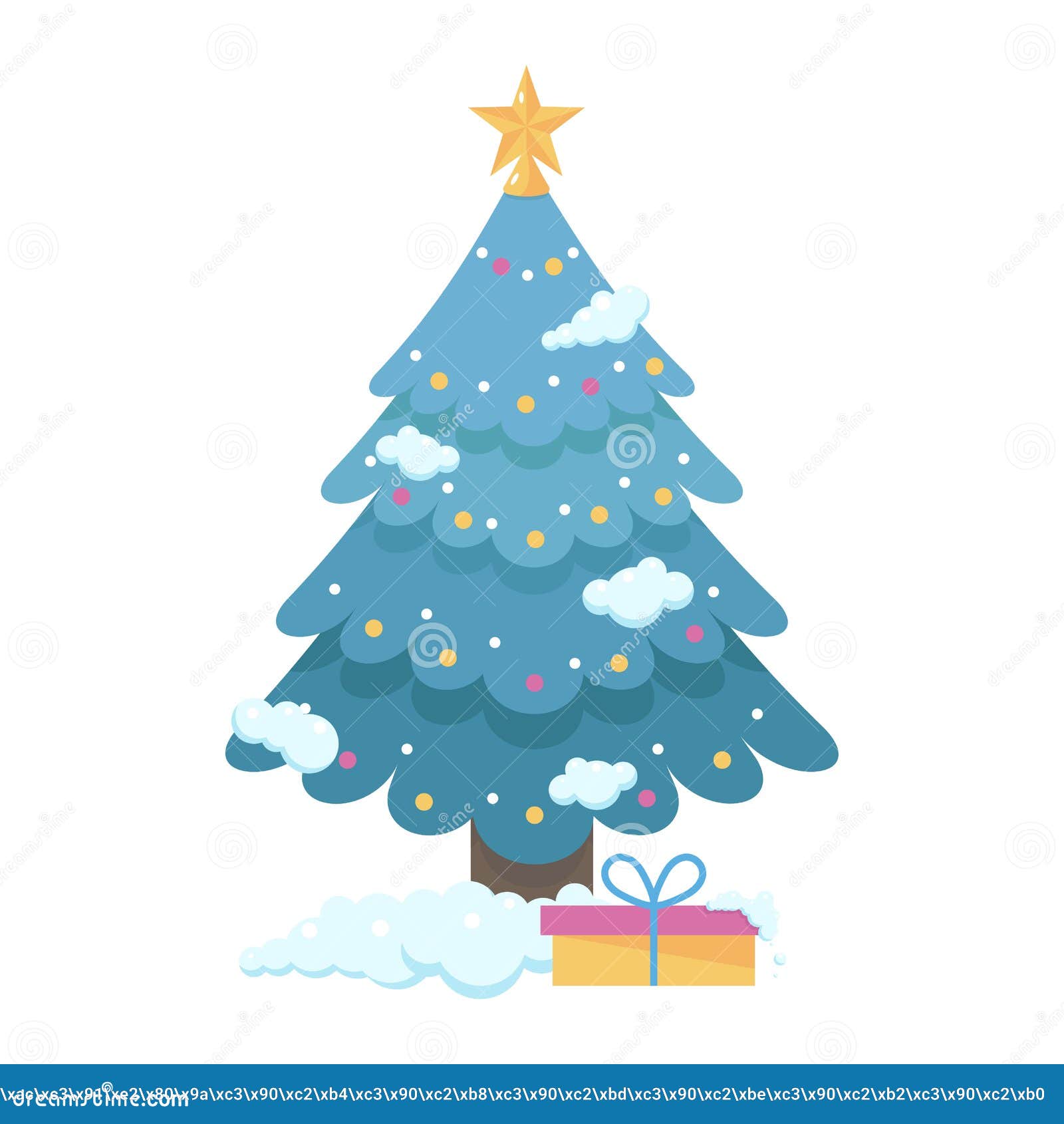 Christmas Tree with Gift Box Stock Vector - Illustration of holiday ...