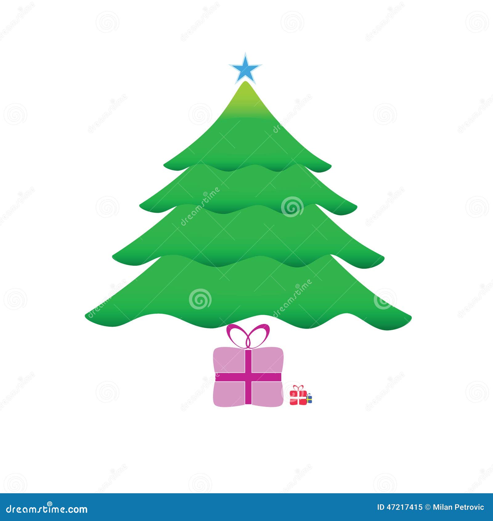 Christmas Tree with Gifts Vector Stock Vector - Illustration of luxury ...
