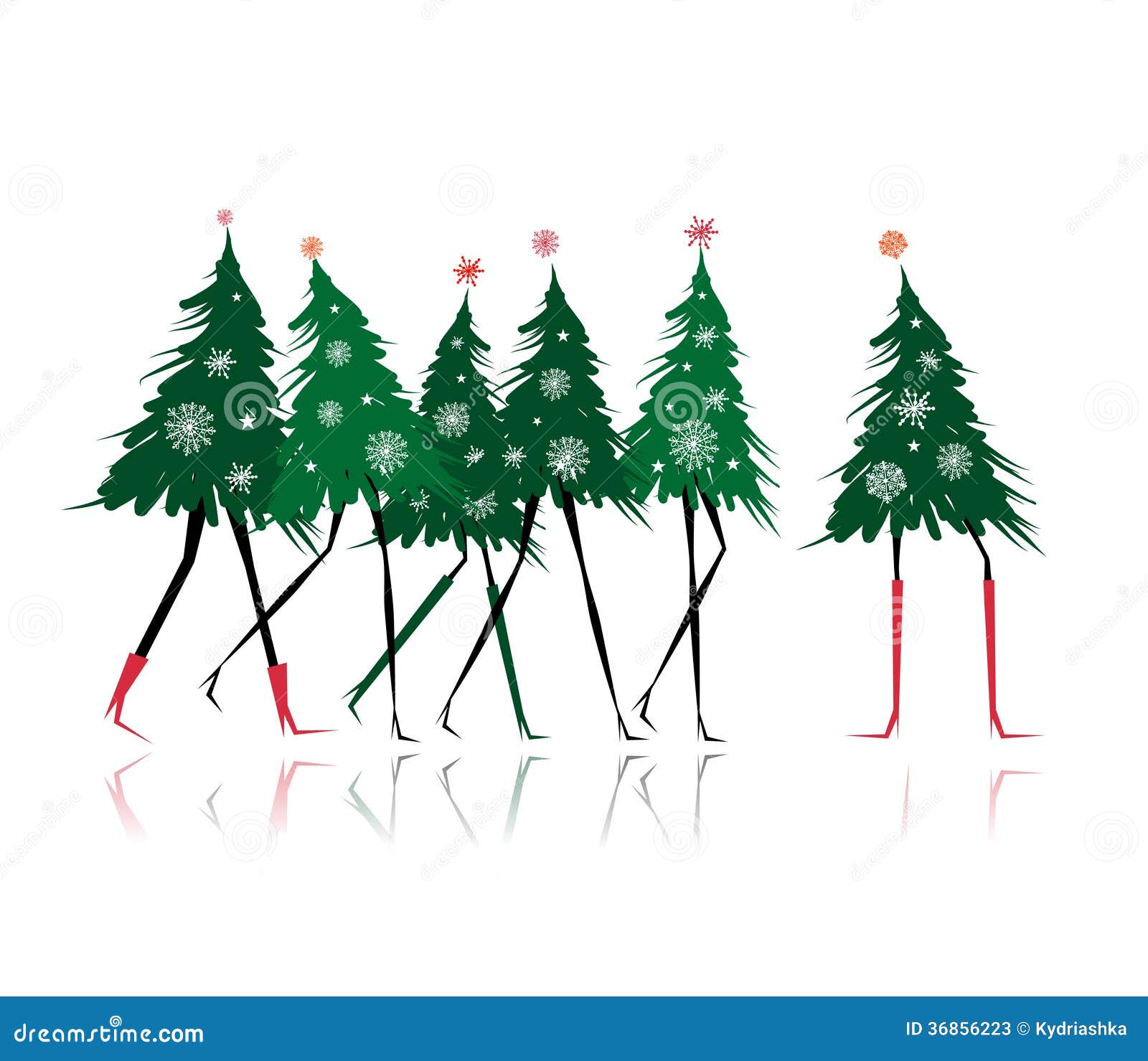 Christmas Tree Girls for Your Design Stock Vector - Illustration of ...
