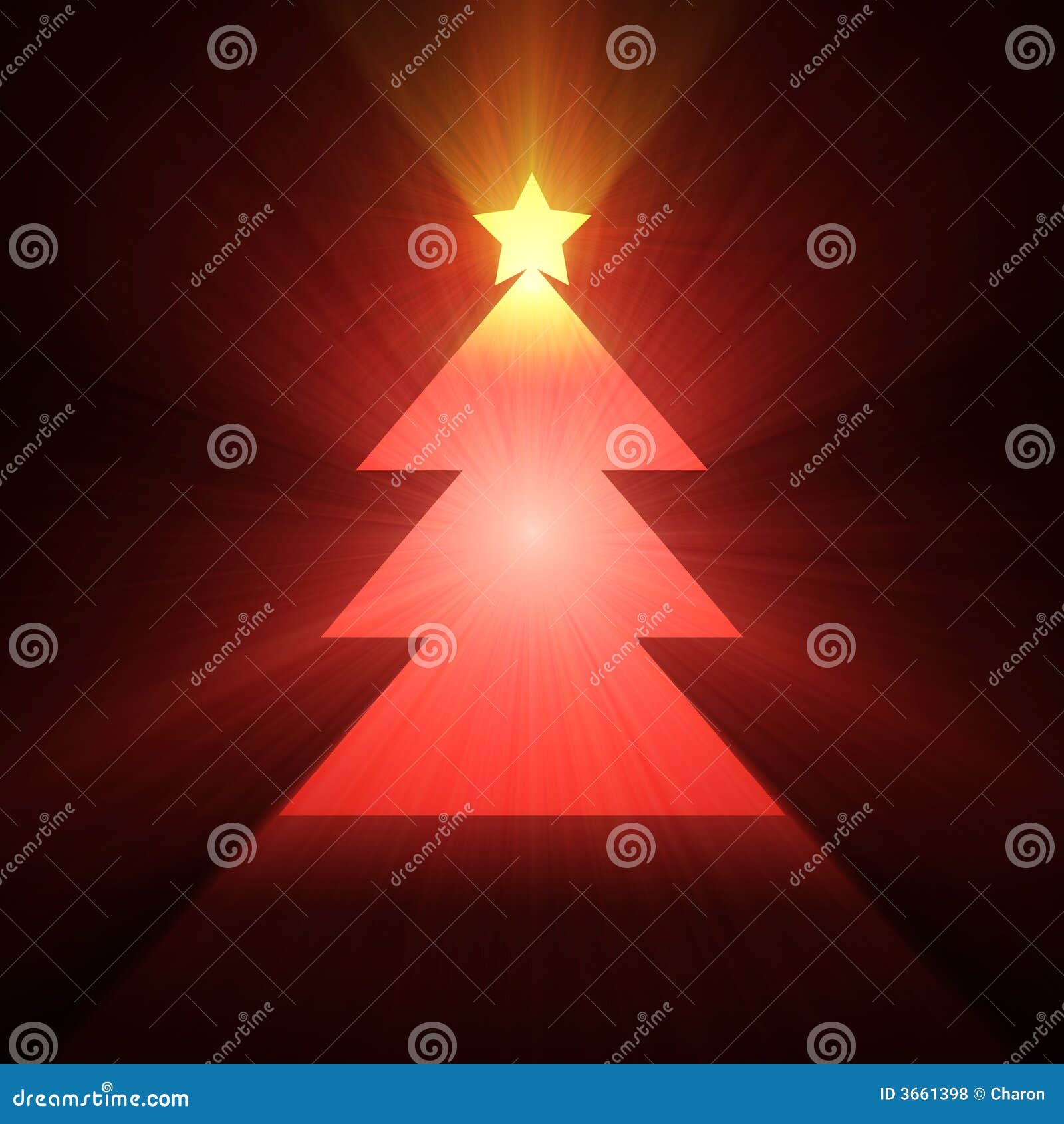 Christmas Tree Glowing Light Flare Stock Illustration - Illustration of ...