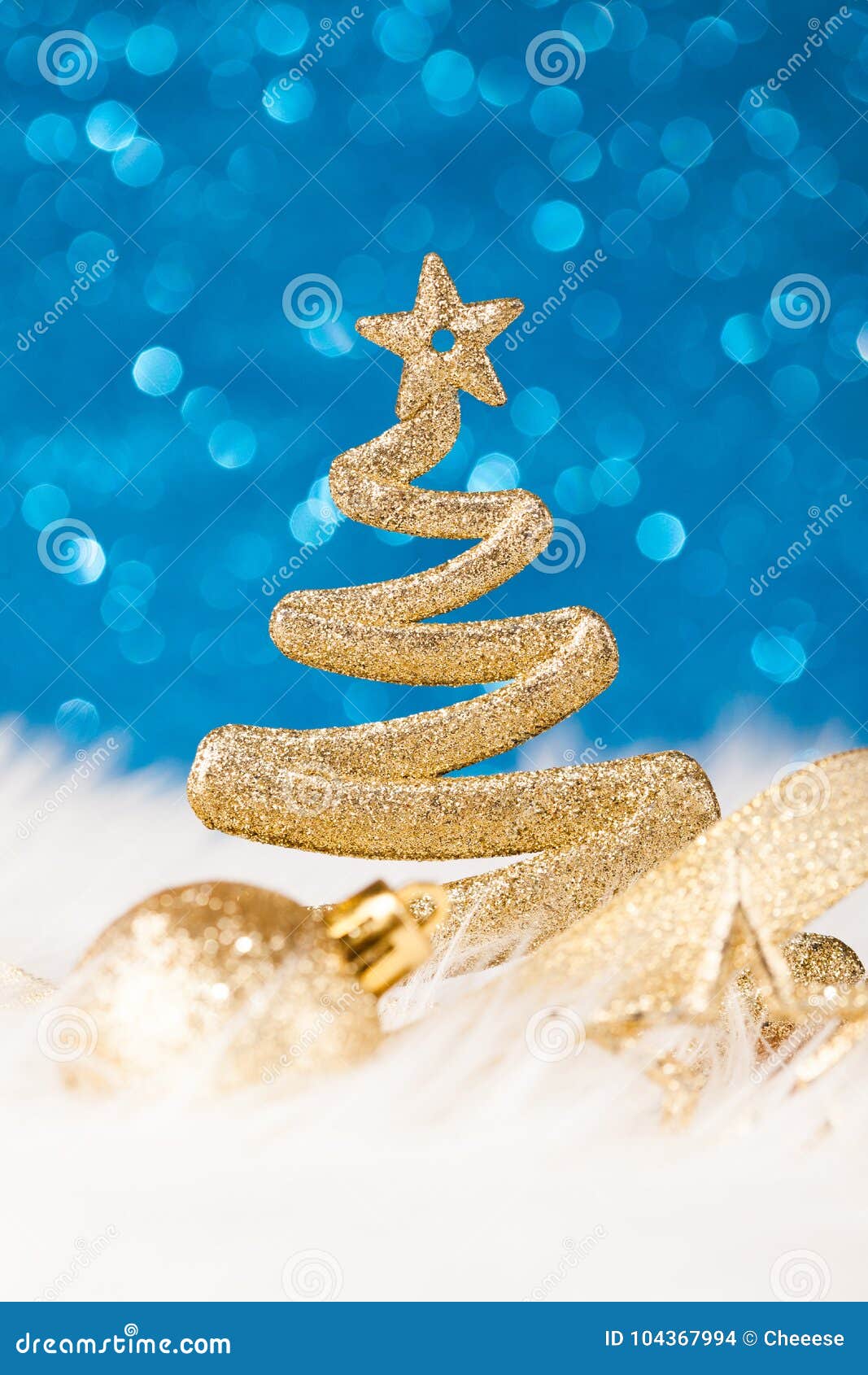 Christmas Tree - Golden Glitter Sparkling Stock Photo - Image of bright ...