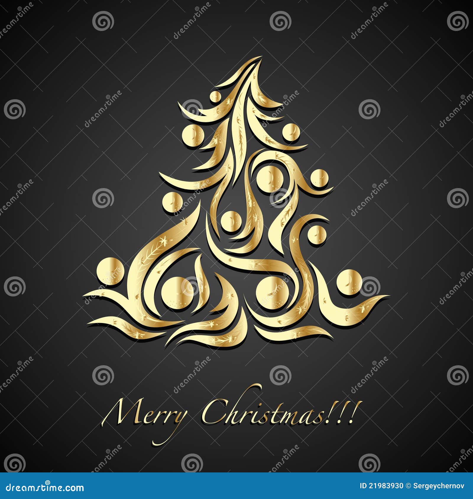 Christmas tree golden icon stock vector. Illustration of decorative ...