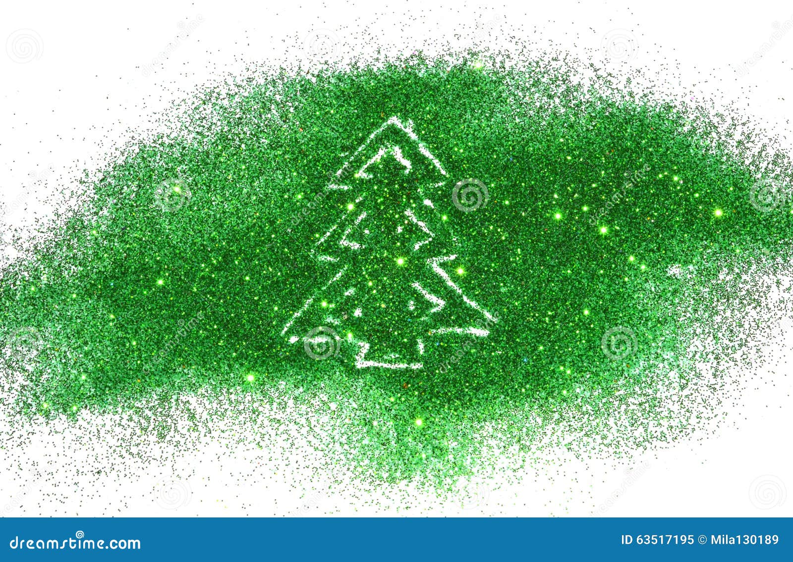 Christmas Tree of Green Glitter Sparkle on White Background Stock Image ...
