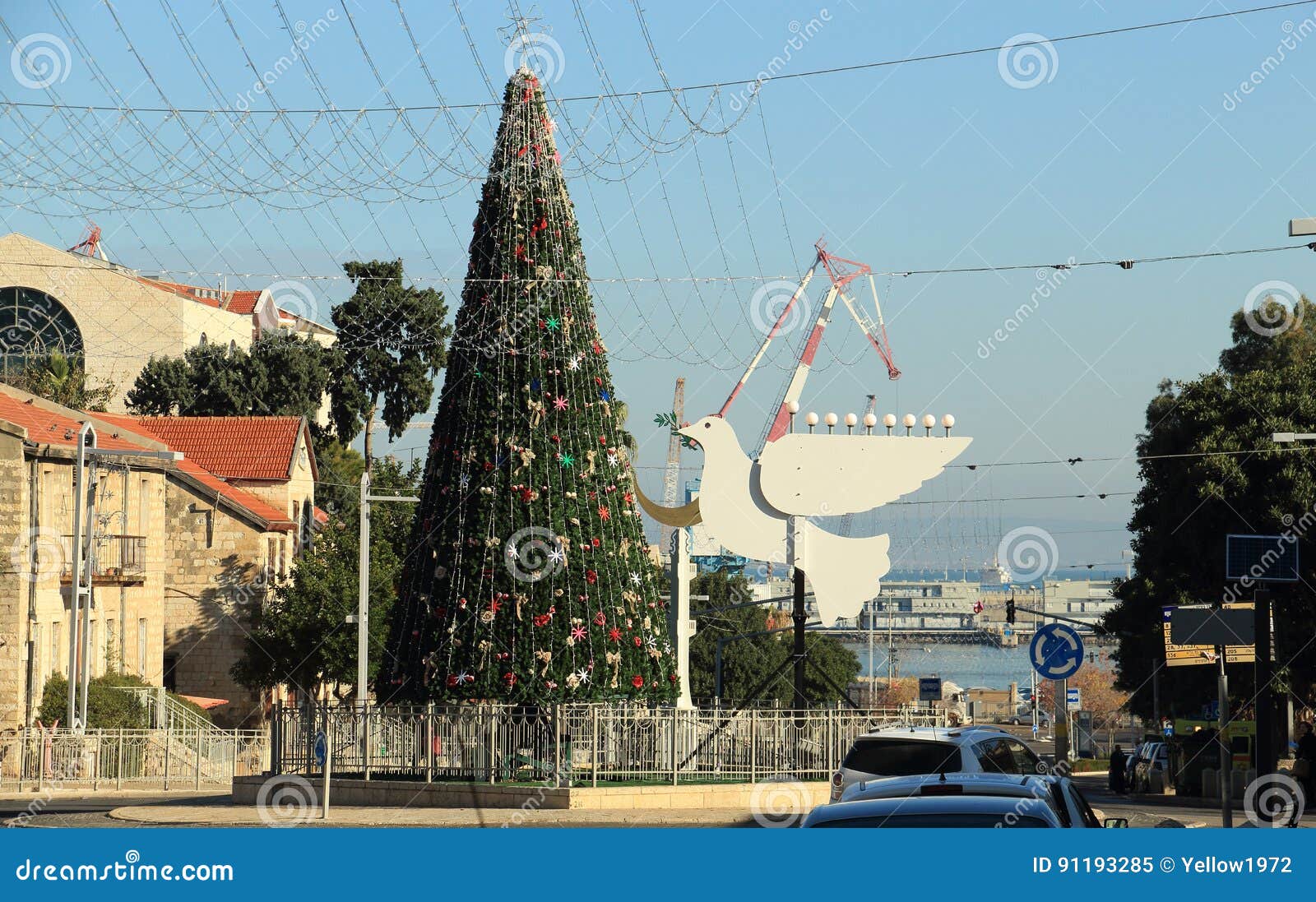 Christmas Tree in Haifa, Israel. January 1 2016 Editorial Image - Image ...