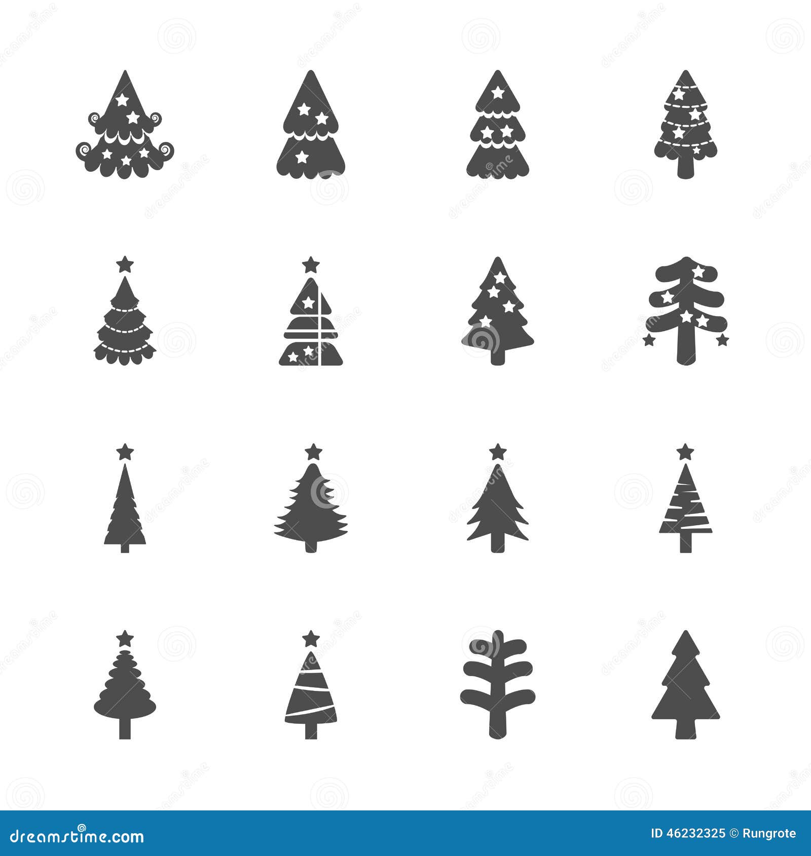 Christmas Tree Icon Set 2, Vector Eps10 Stock Vector - Illustration of ...