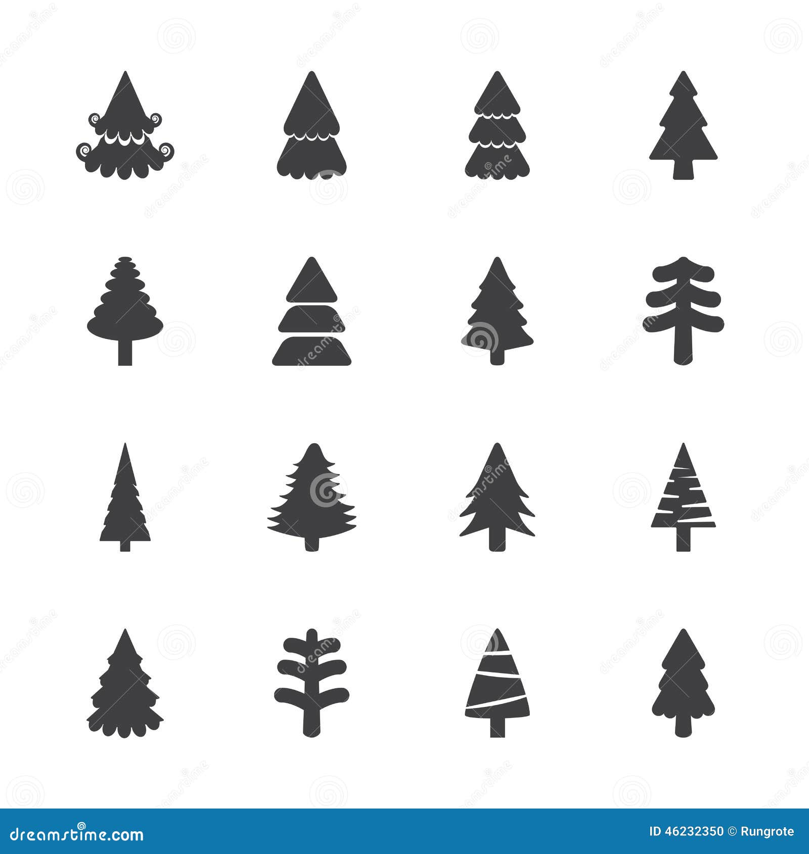 Tree Icon With Cute Clipart. Cute Doodle Aesthetic. Tree On White ...