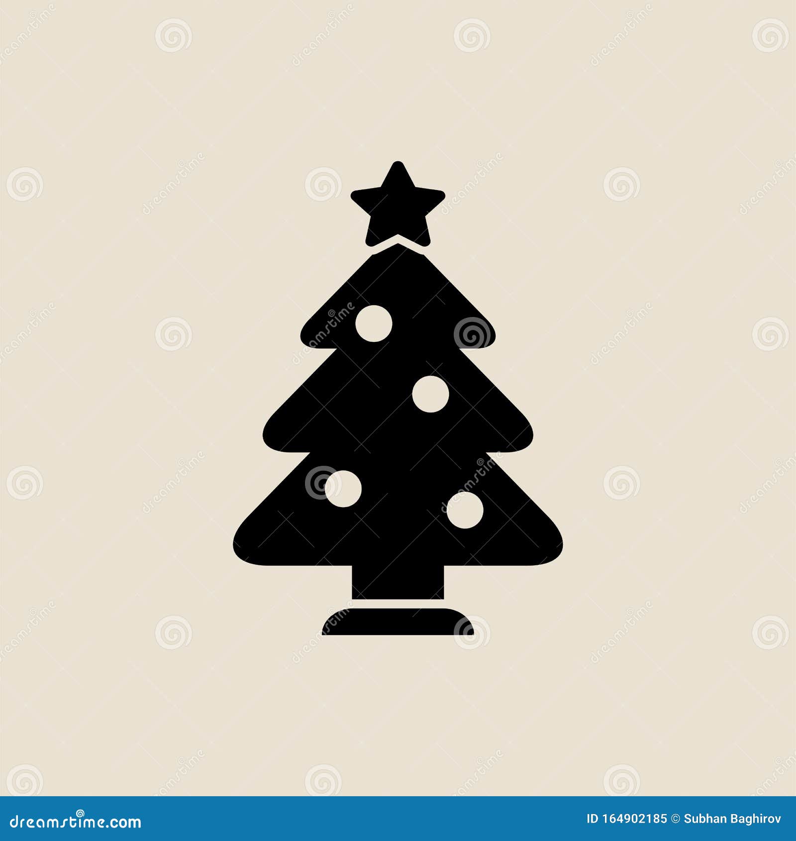 Christmas Tree Icon Simple Flat Style Christmas Symbol Stock Vector ...