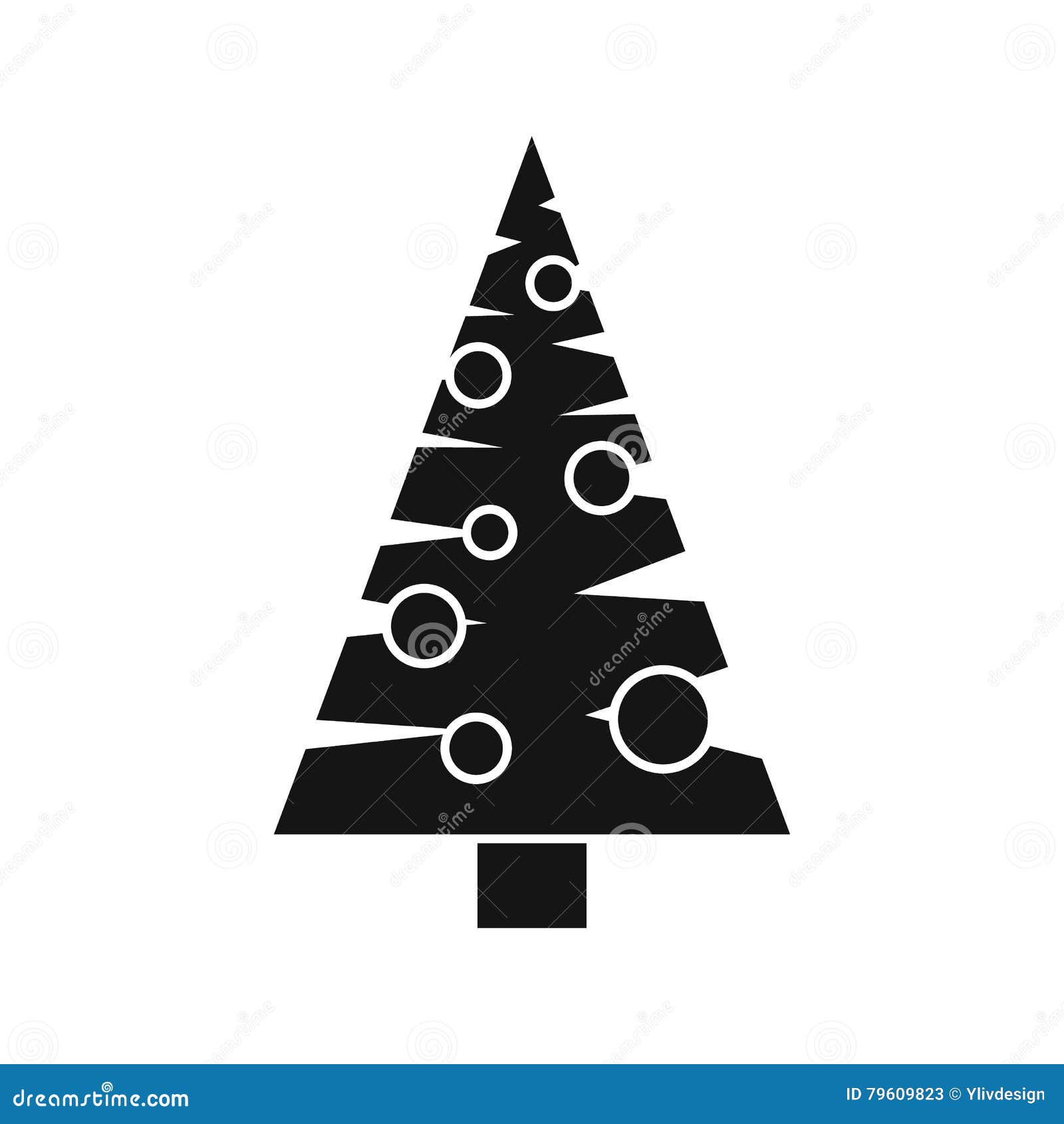 Christmas Tree Icon, Simple Style Stock Vector - Illustration of ...