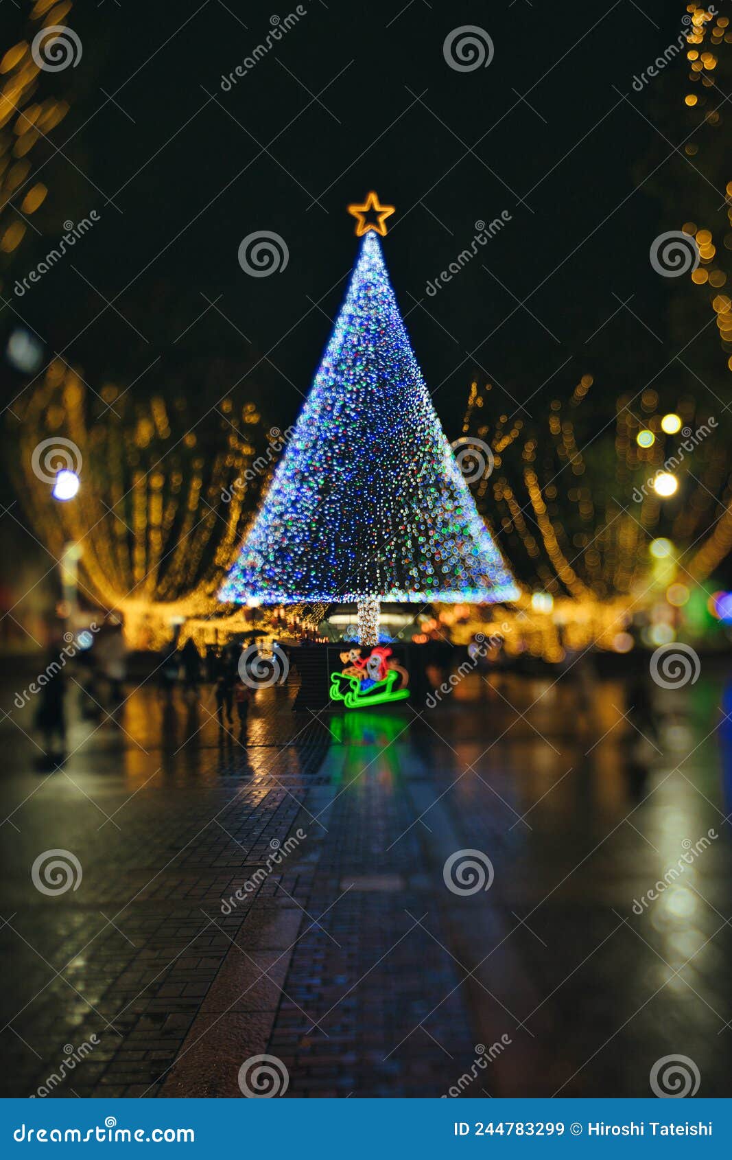 Christmas Tree and Illuminations in Tokyo Stock Image - Image of star ...