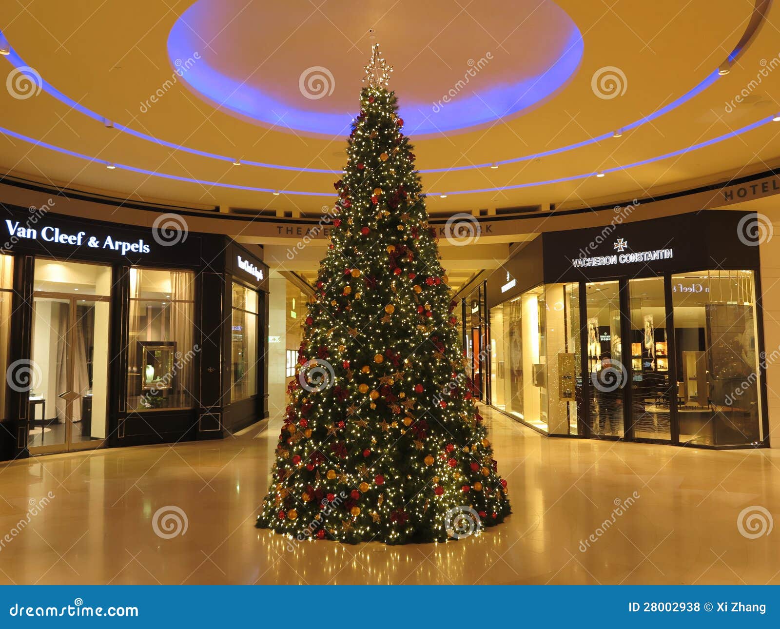 Christmas Tree, Inside View of Shopping Mall Editorial Stock Photo ...