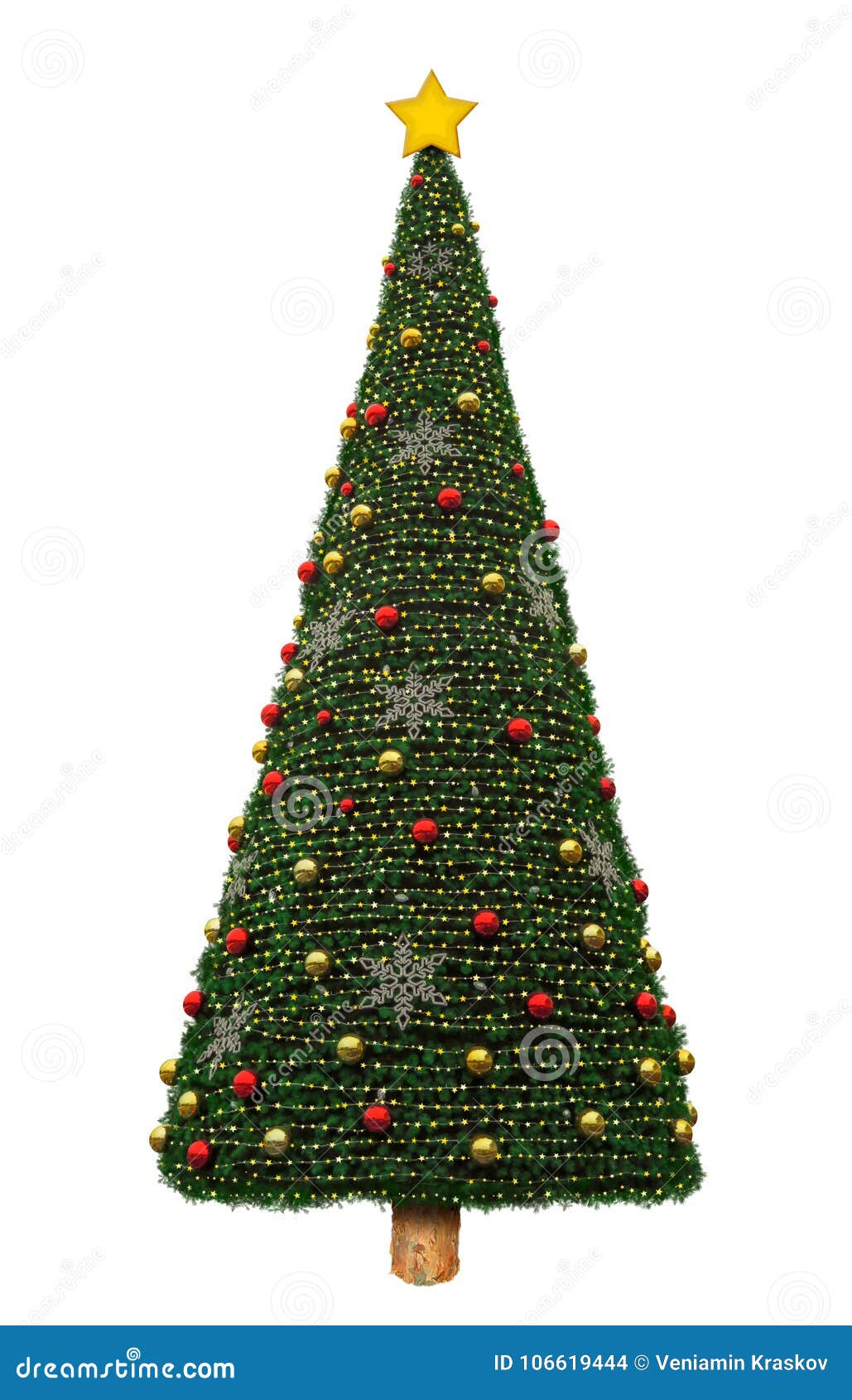 Christmas tree isolated stock photo. Image of colorful - 106619444