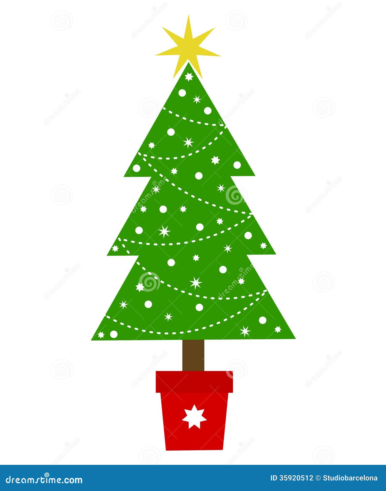 Christmas tree stock illustration. Illustration of simple - 35920512