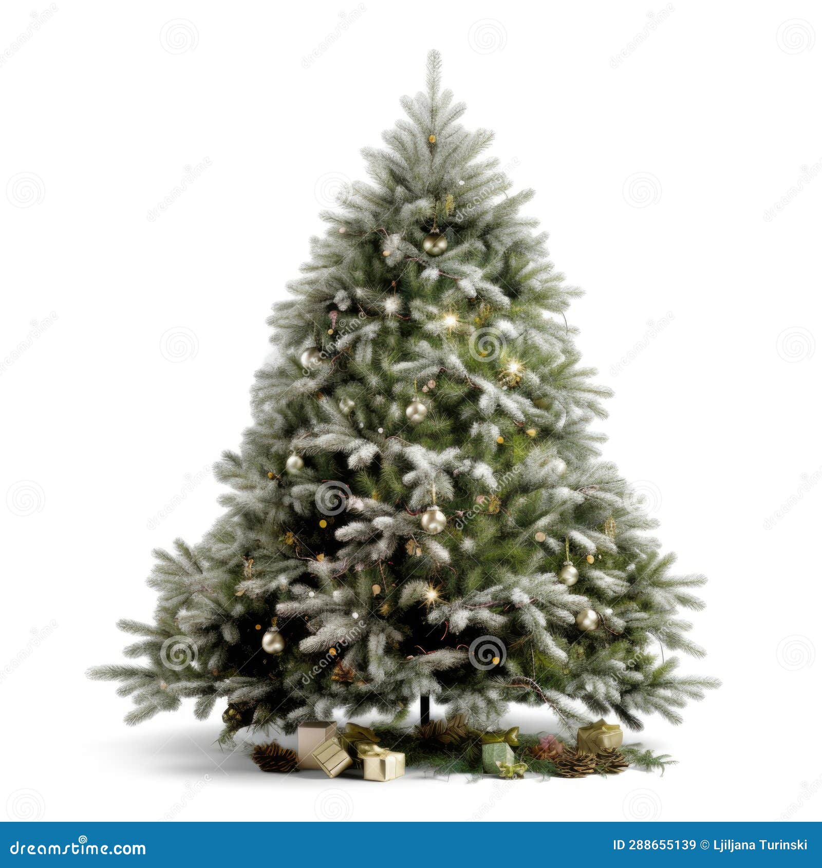 Christmas Tree on Isolated White Background Stock Illustration ...